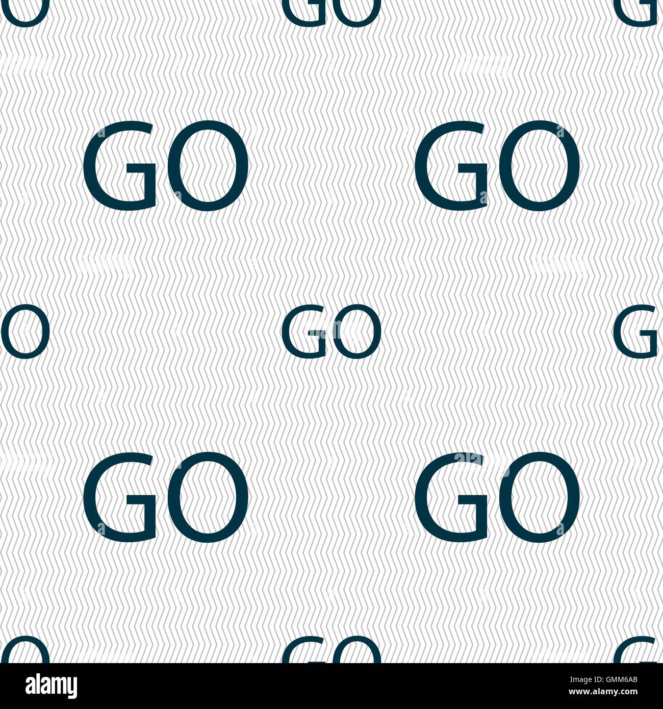 GO sign icon. Seamless abstract background with geometric shapes ...