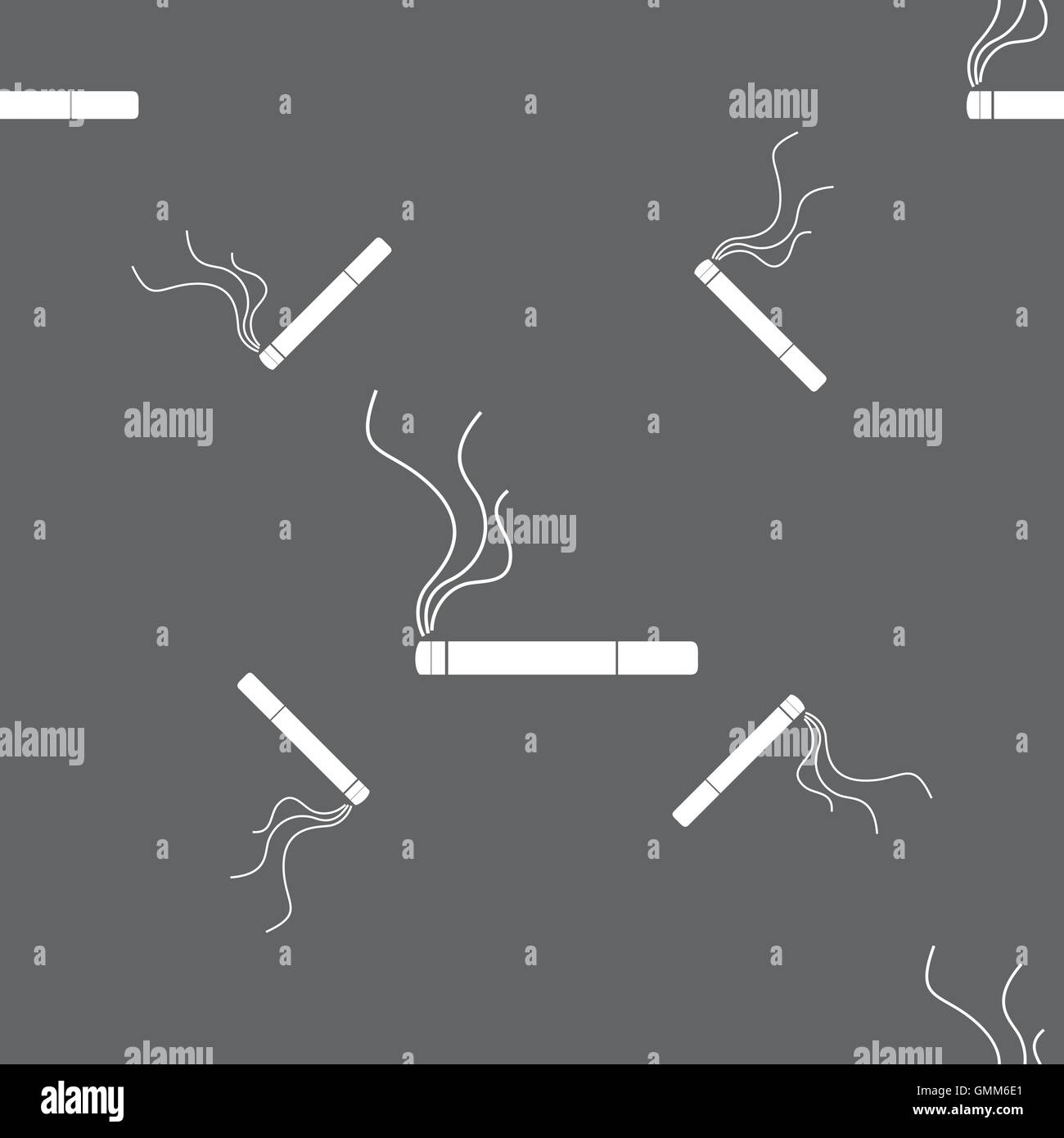 Smoking sign icon. Cigarette symbol. Seamless pattern on a gray ...