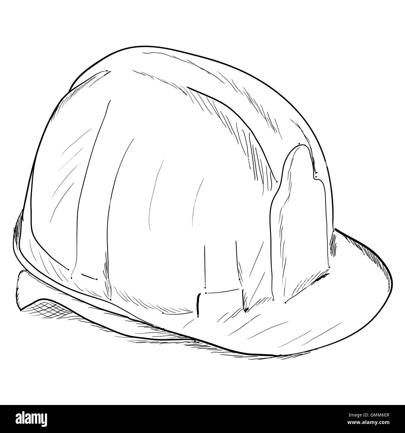 Hand-drawn constructions helmet icon. Vector EPS8 Stock Vector Image ...