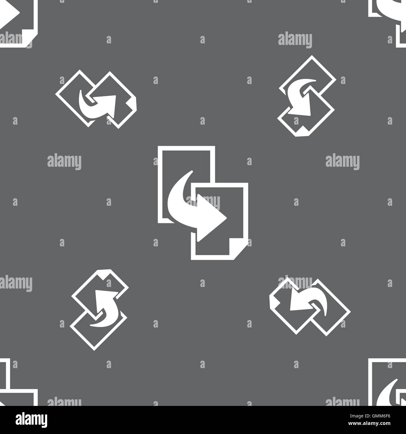 Copy File Sign Icon Duplicate Document Symbol Seamless Pattern On A Gray Background Vector