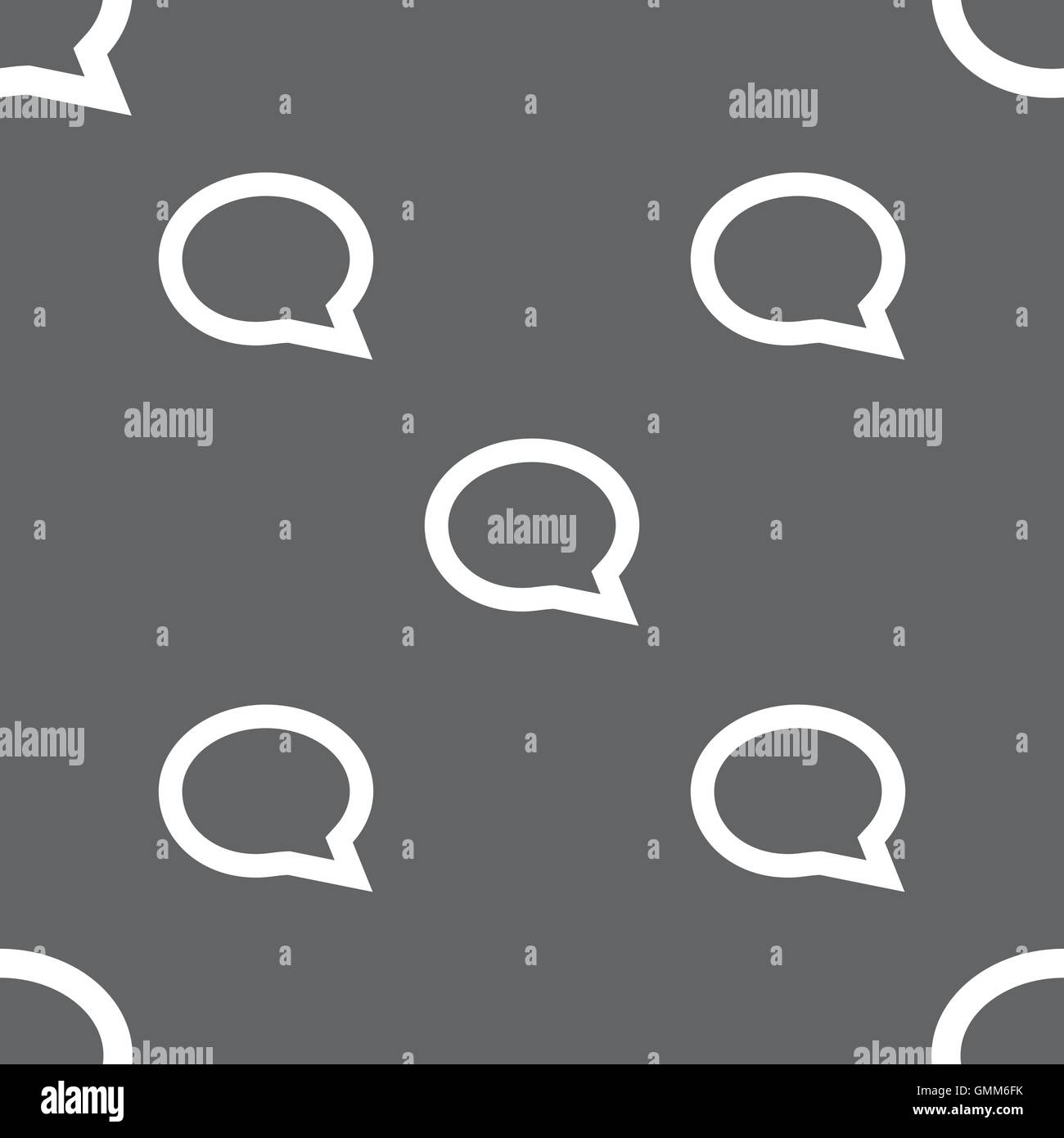 Speech bubble icons. Think cloud symbols. Seamless pattern on a gray ...