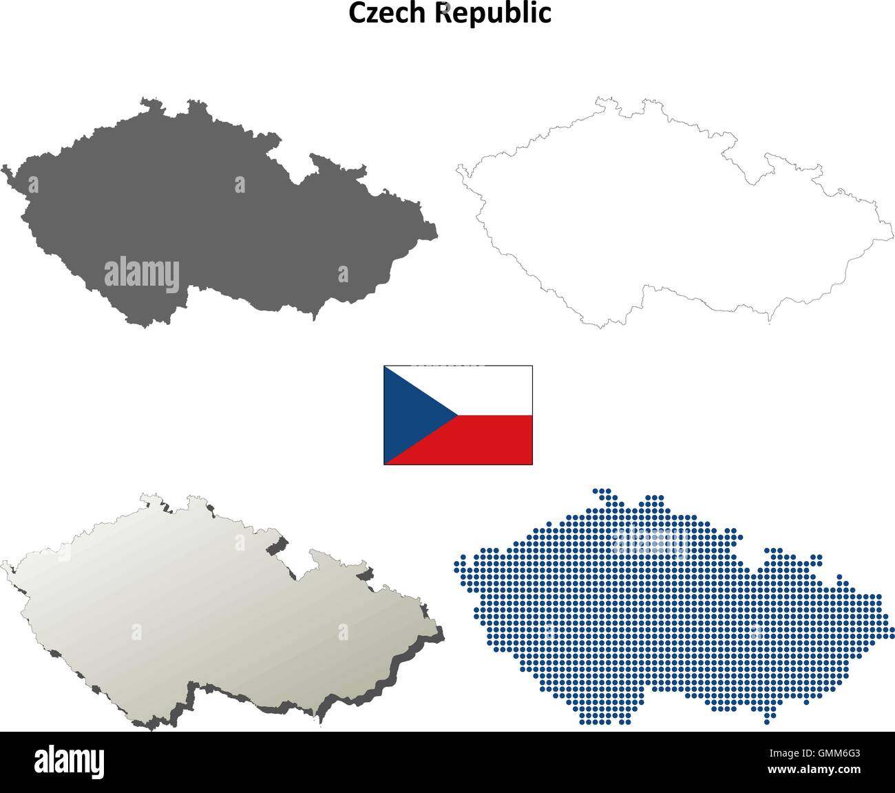 Czech Republic outline map set Stock Vector Image & Art - Alamy