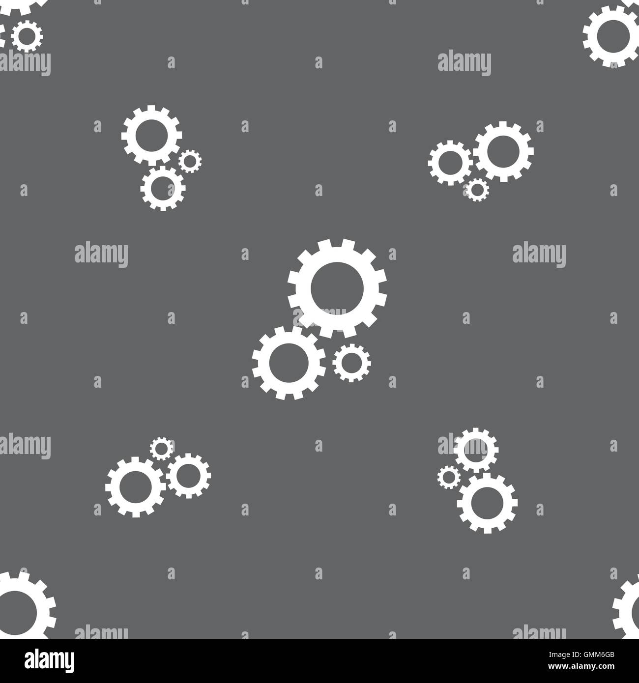Cog settings sign icon. Cogwheel gear mechanism symbol. Seamless pattern on a gray background ...