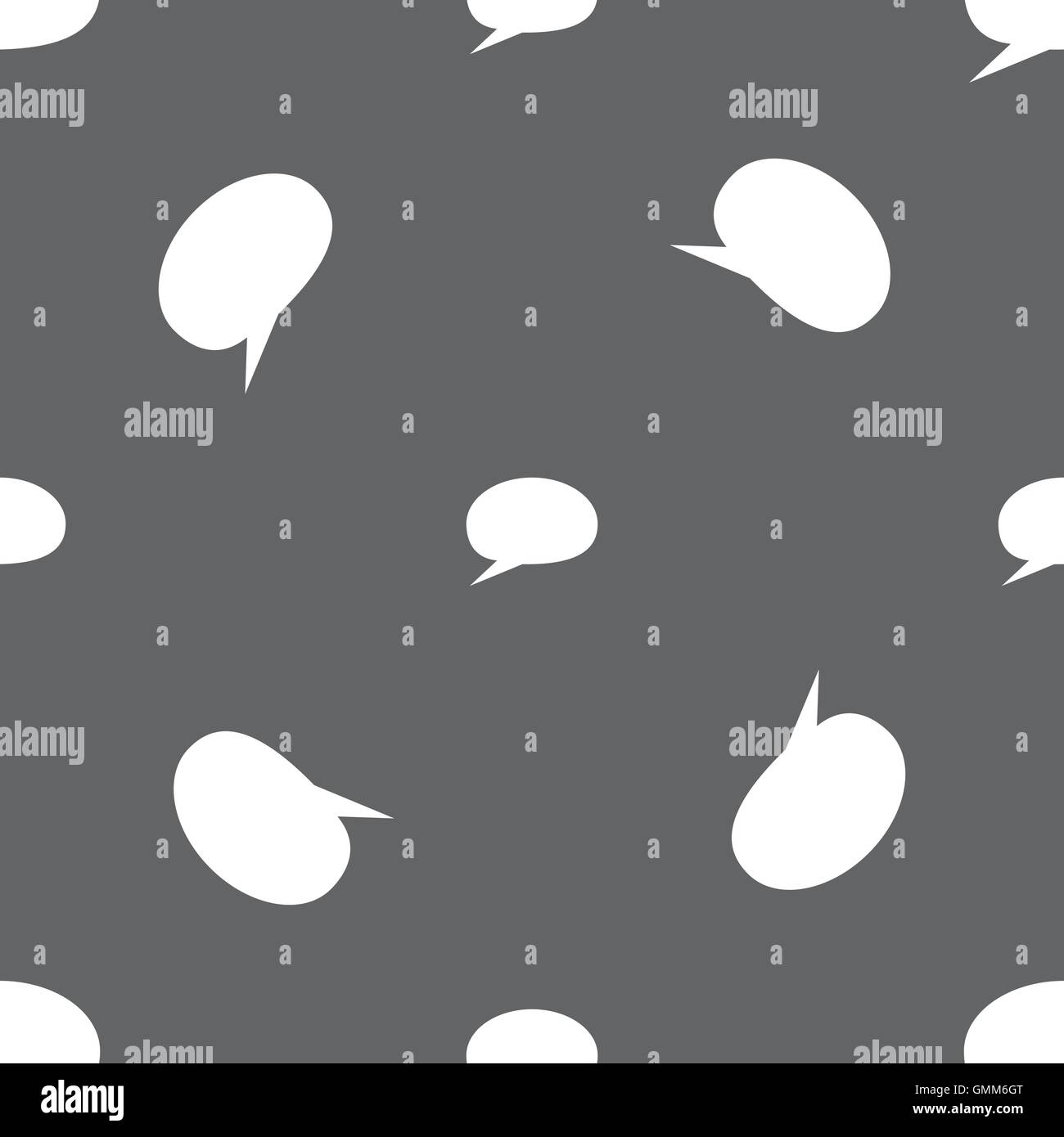 Speech bubble icons. Think cloud symbols. Seamless pattern on a gray ...