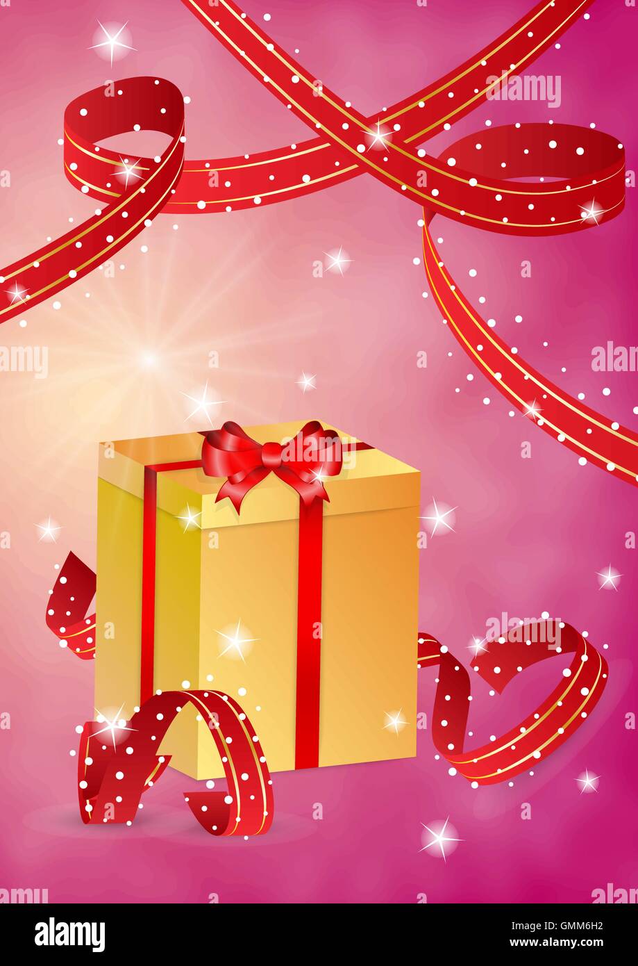 White present pink ribbons Stock Vector Images - Alamy
