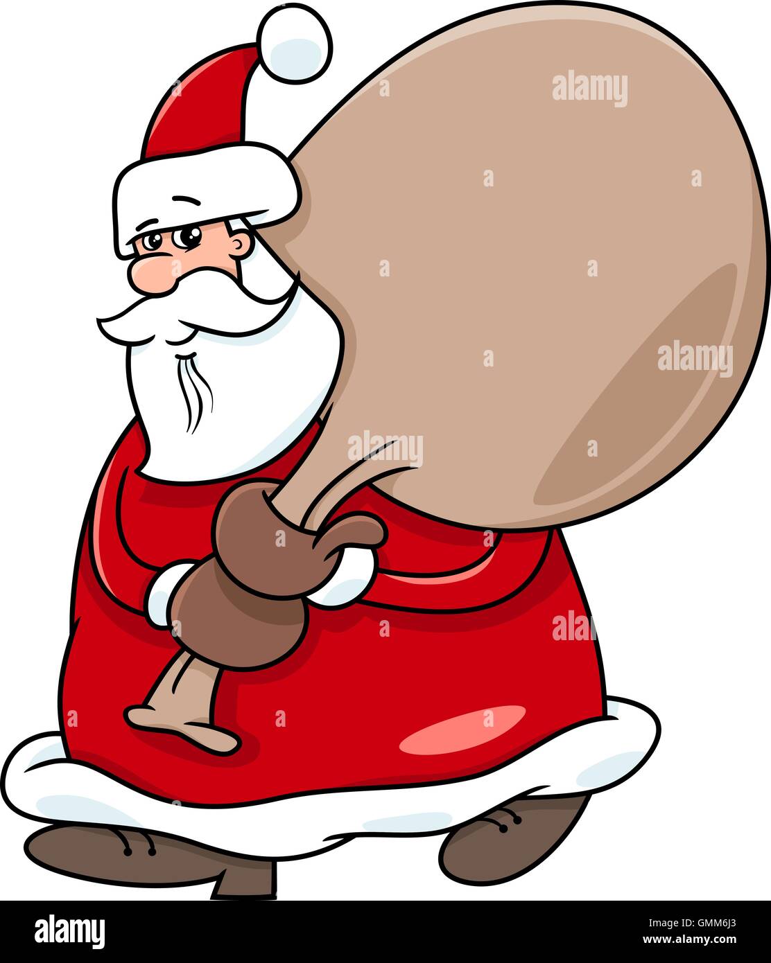 Cartoon funny santa sack on Cut Out Stock Images & Pictures - Alamy