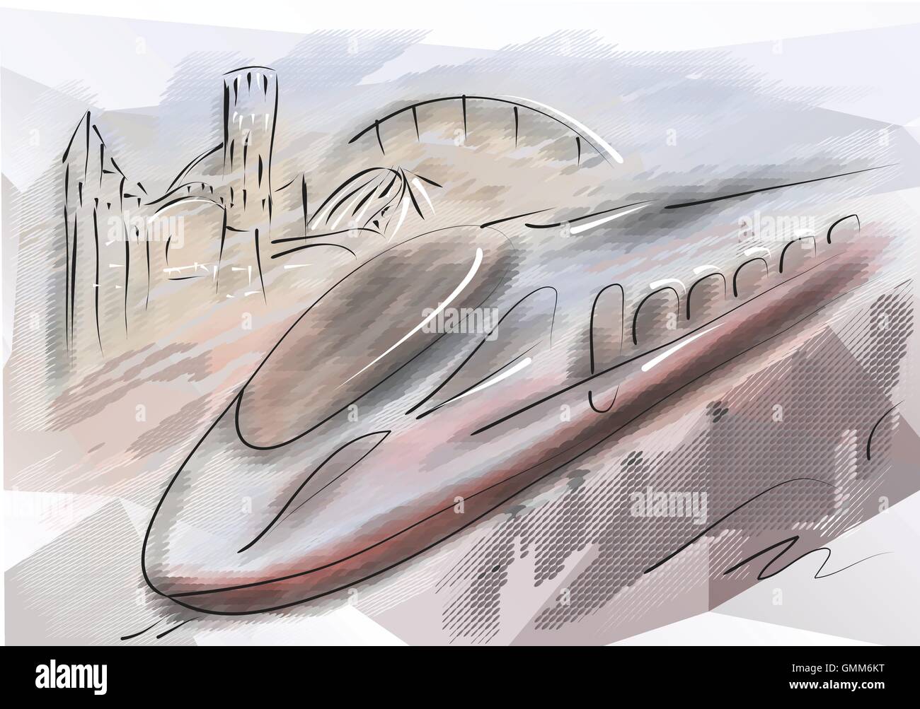 bullet train. modern high speed train with motion blur Stock Vector ...