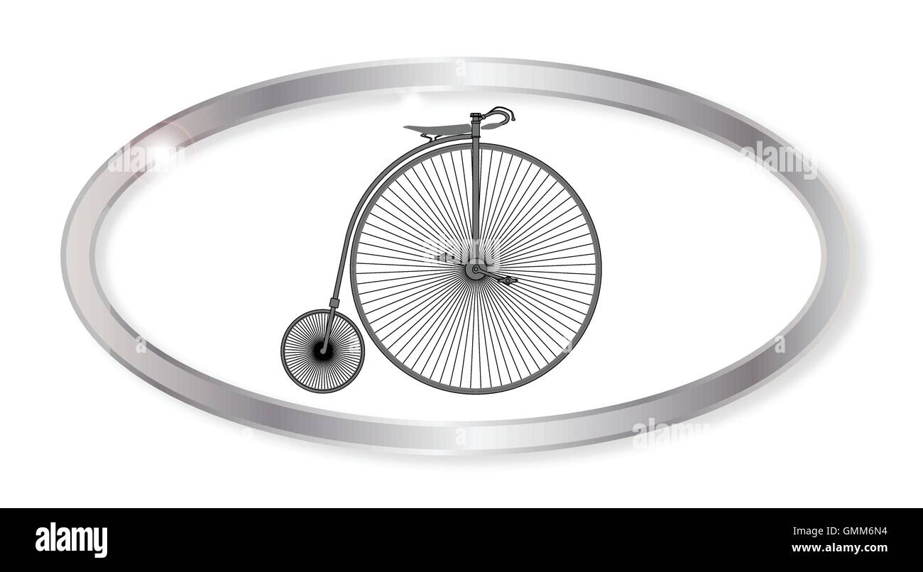 Penny Farthing Oval Button Stock Vector Image & Art - Alamy