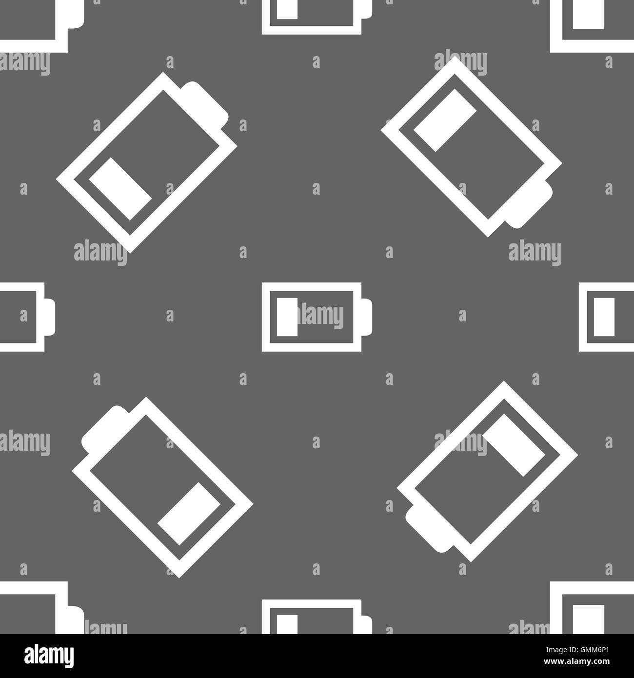 Battery low level sign icon. Electricity symbol. Seamless pattern on a ...
