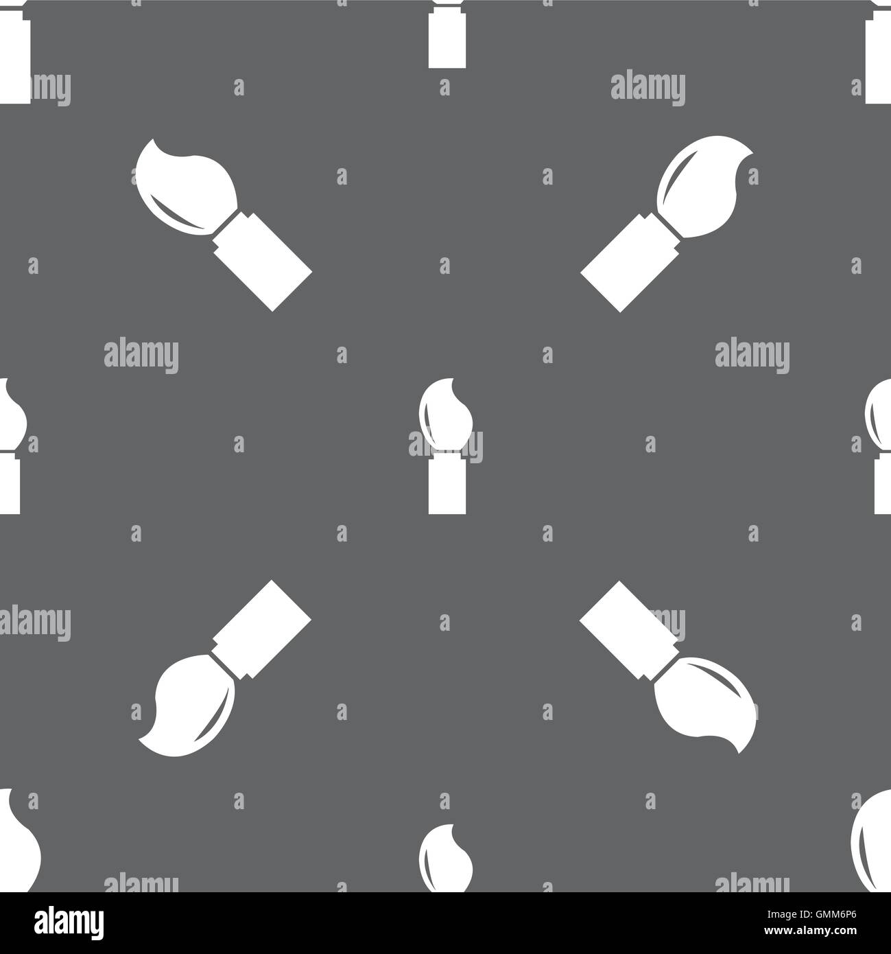 Paint brush sign icon. Artist symbol. Seamless pattern on a gray ...