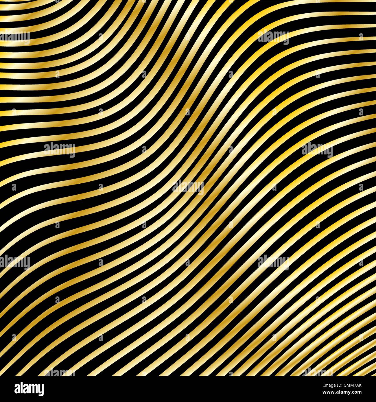 Wavy strips of golden color on a dark background Stock Vector Image ...