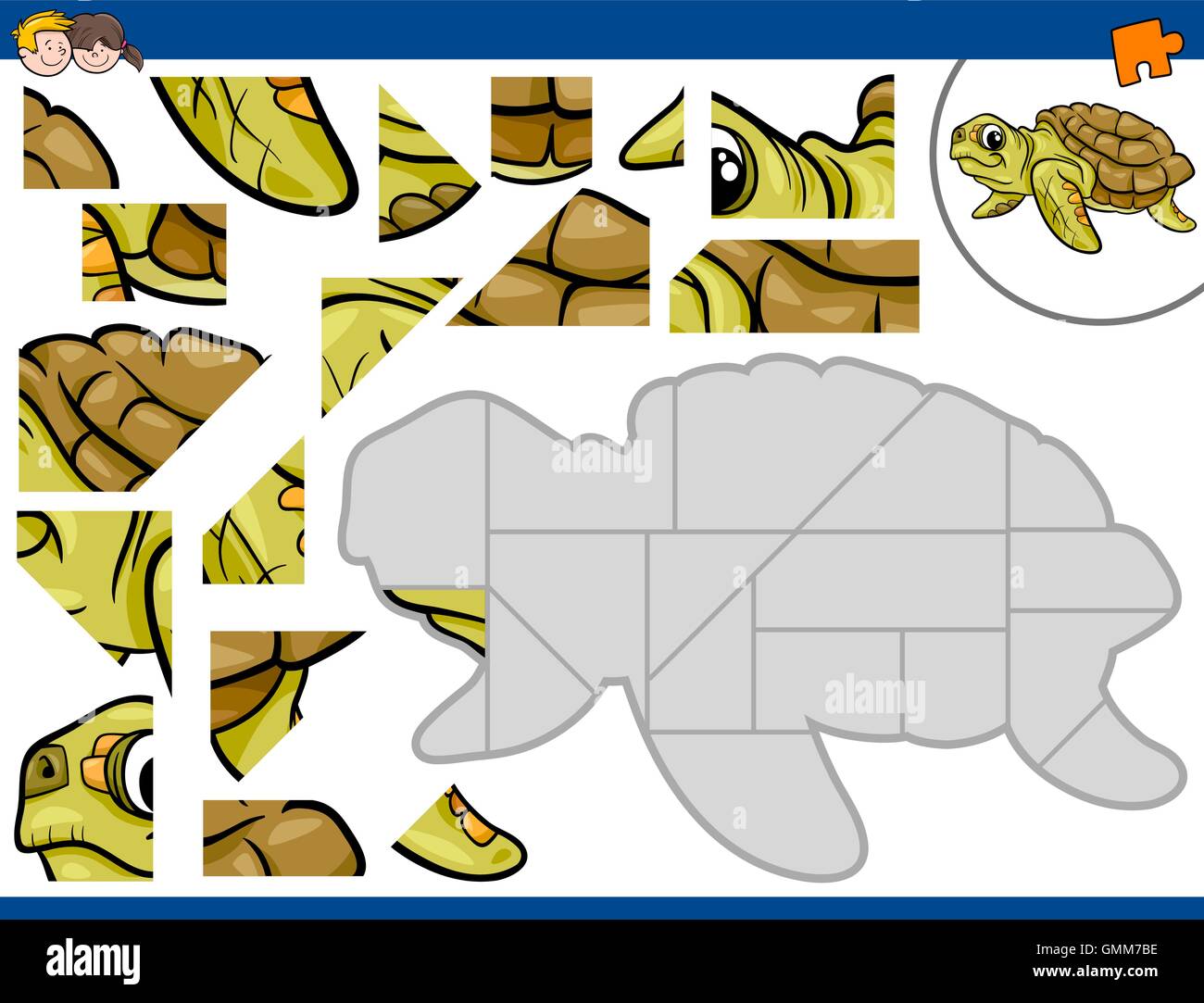 Cartoon turtle jigsaw puzzle game hi-res stock photography and images ...