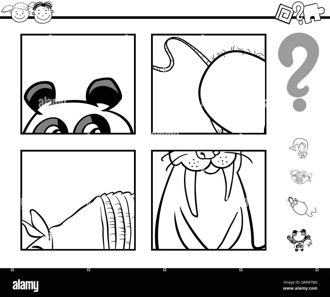 Black and White Cartoon Illustration of Education Task for Preschool ...