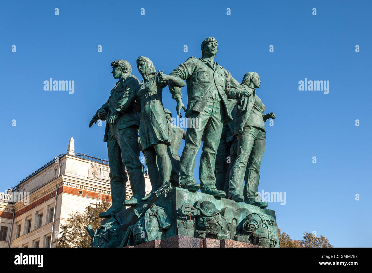 Bronze monument to students builders from the USSR in the territory of ...