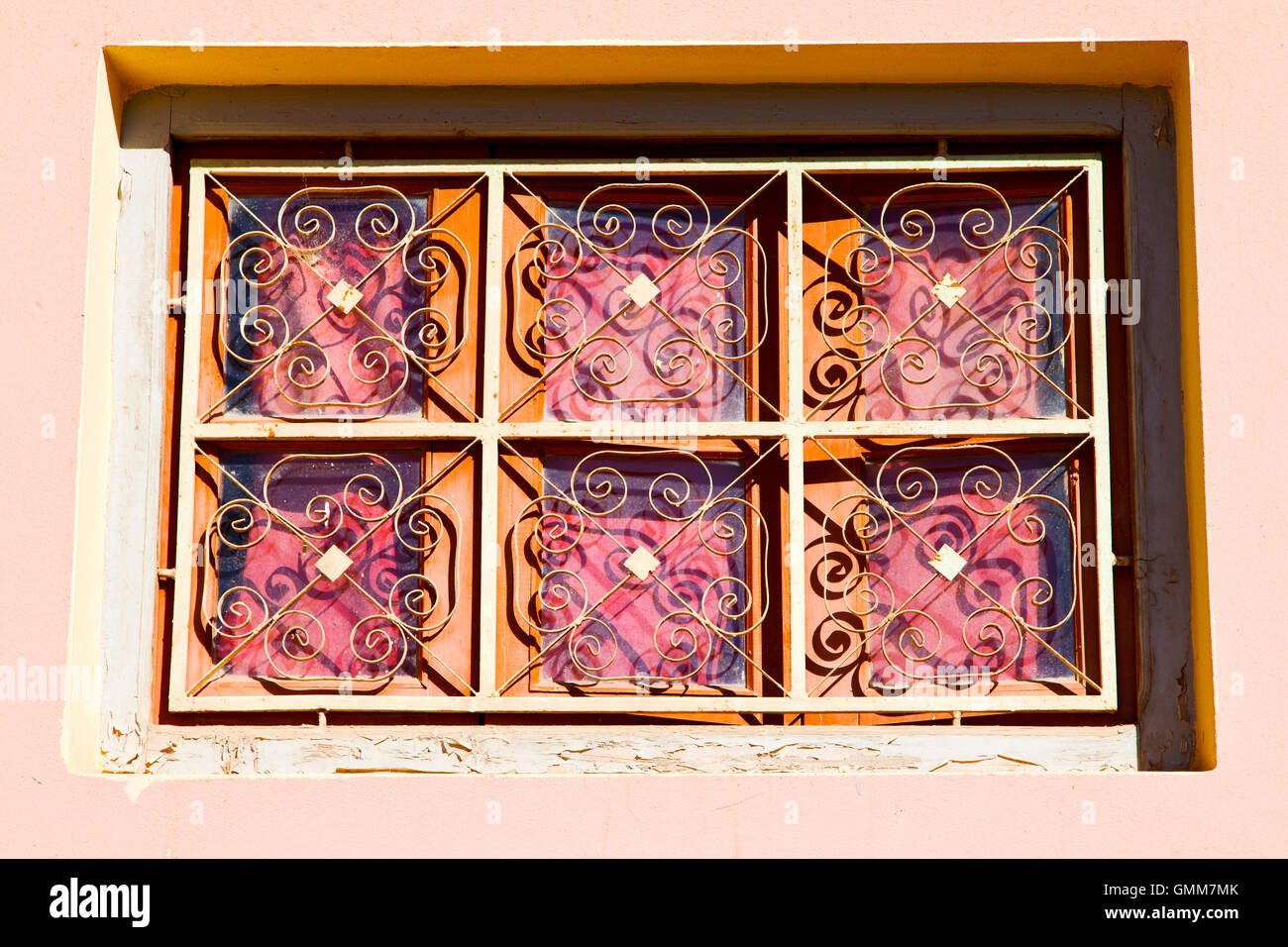 window in morocco africa and old construction wal brick historical ...