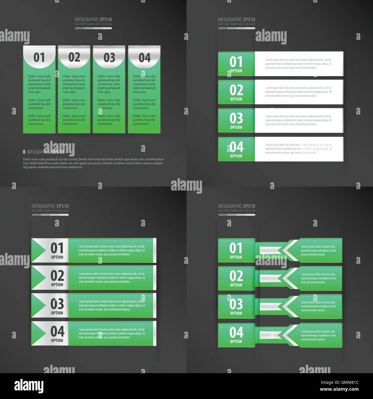 banner green color design pack Stock Vector Image & Art - Alamy