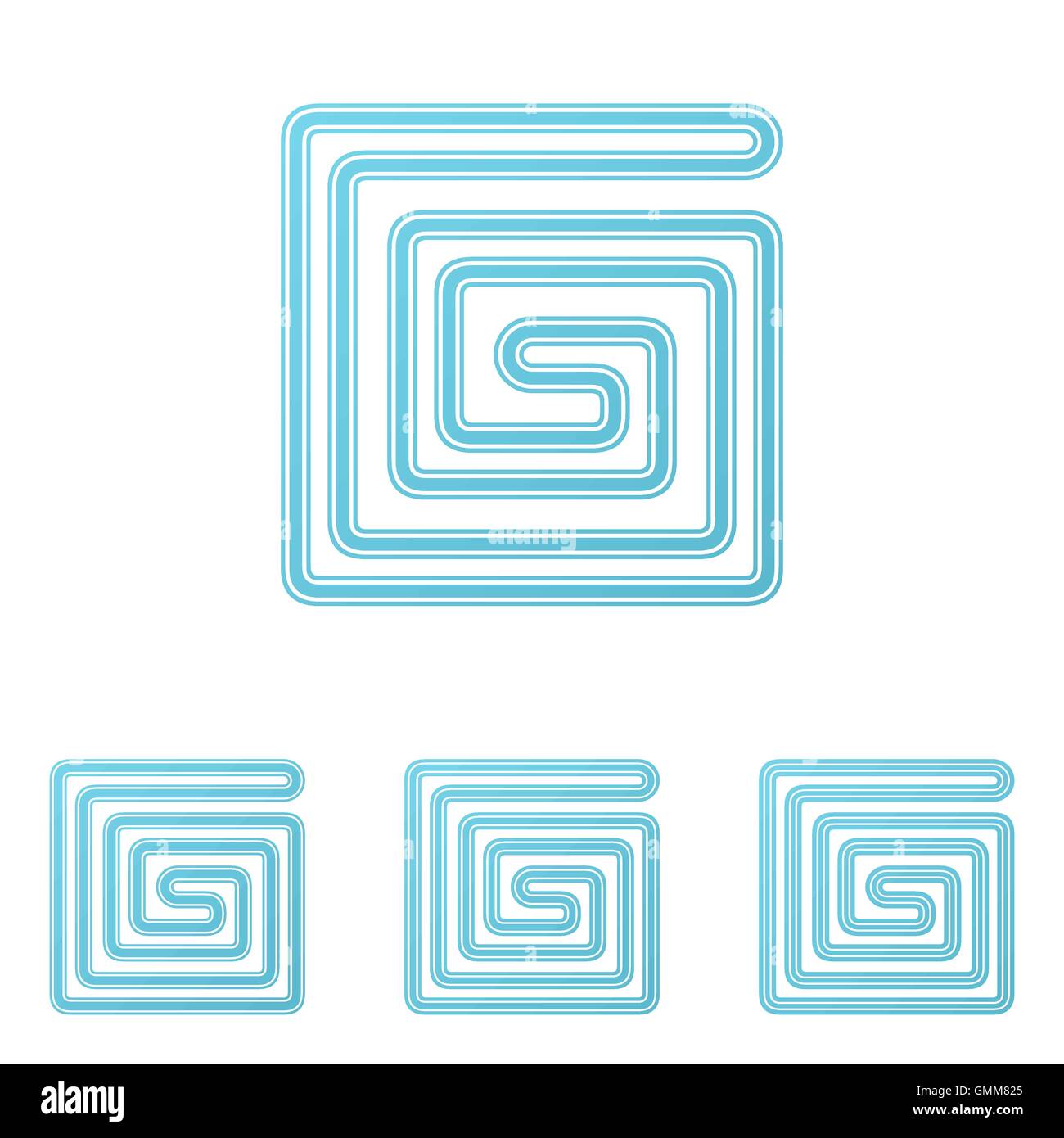 Light blue technology logo design set Stock Vector Image & Art - Alamy