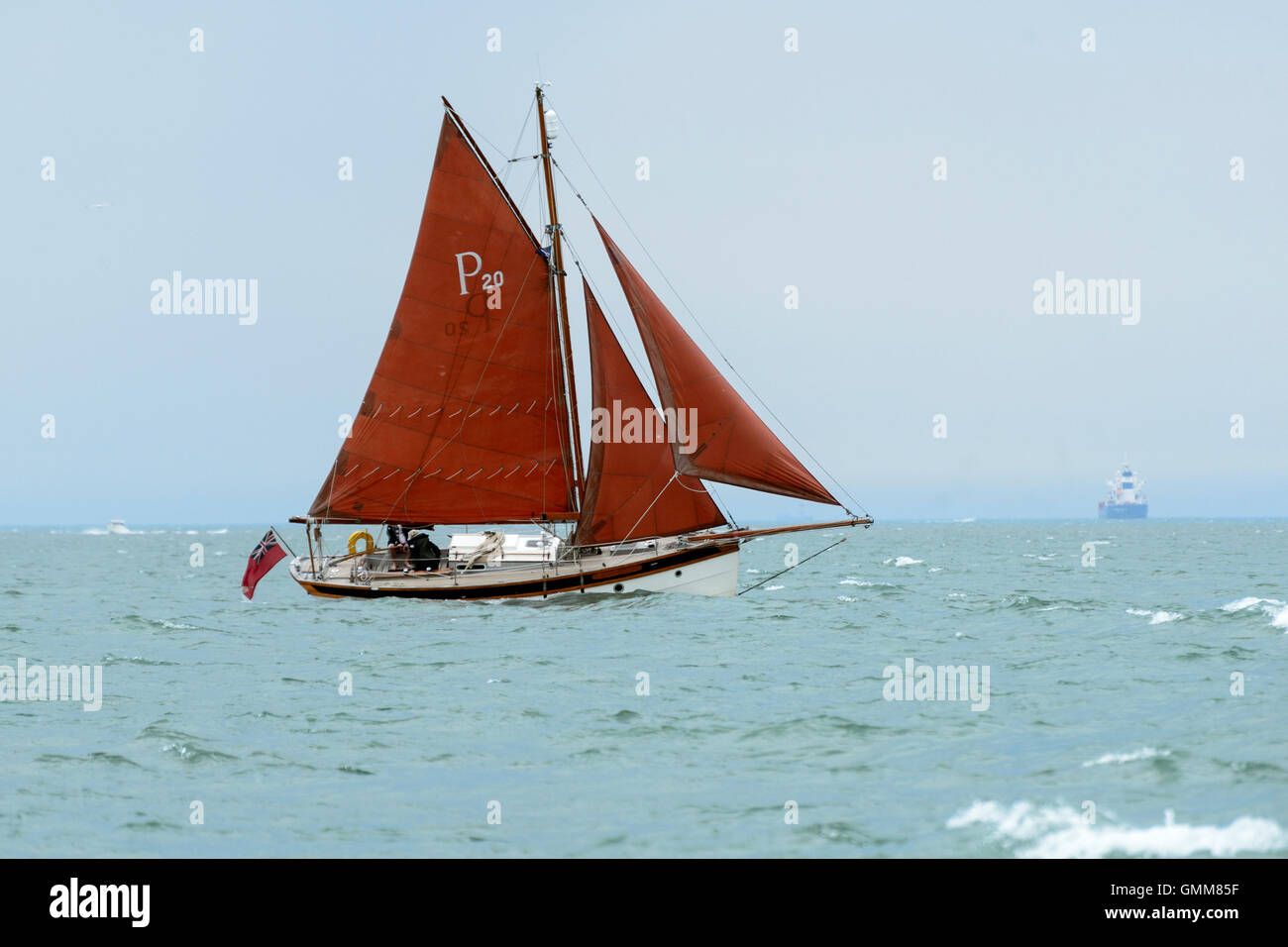 Sail boat in the Solent Stock Photo - Alamy