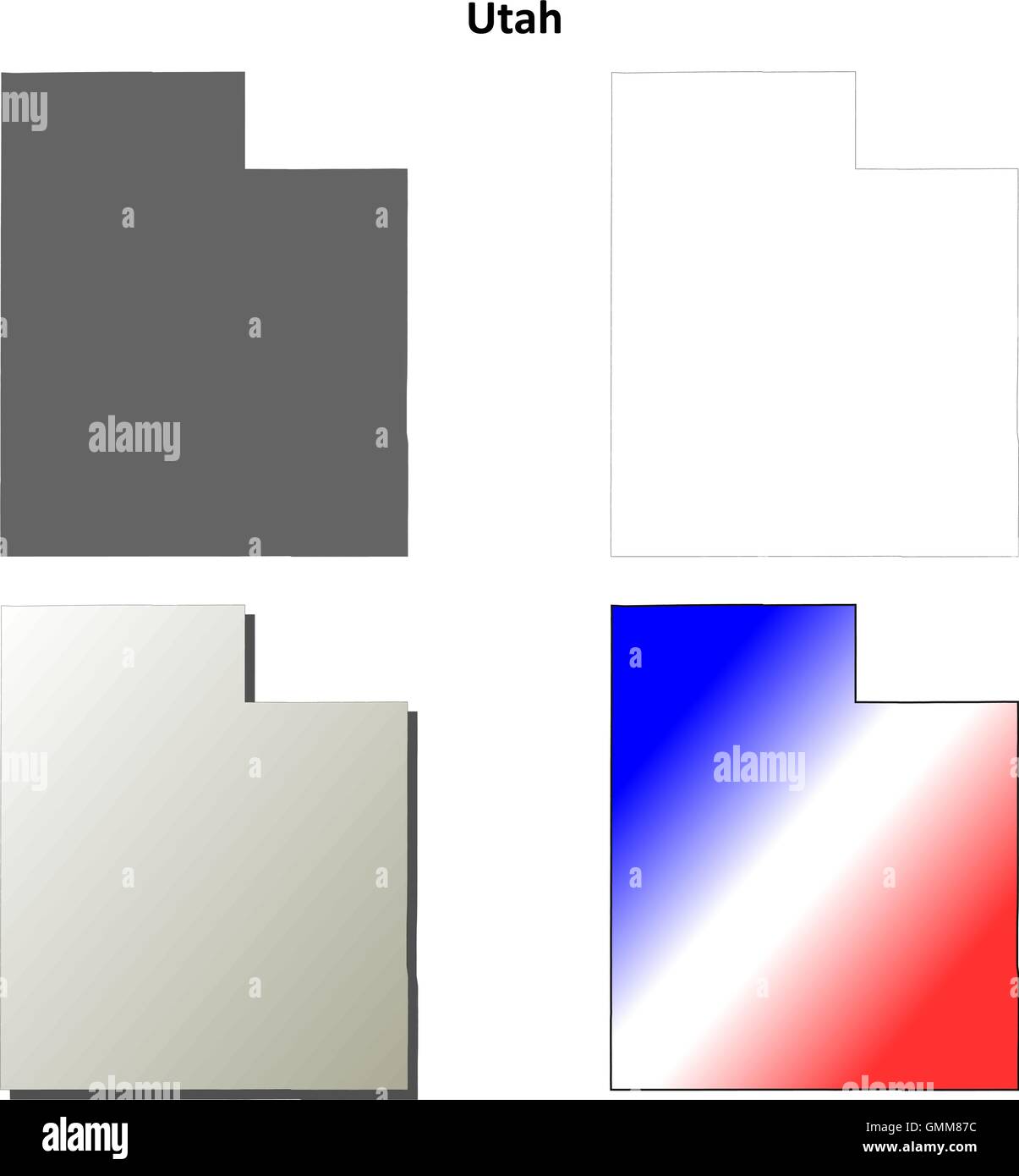 Utah outline map set Stock Vector Image & Art - Alamy