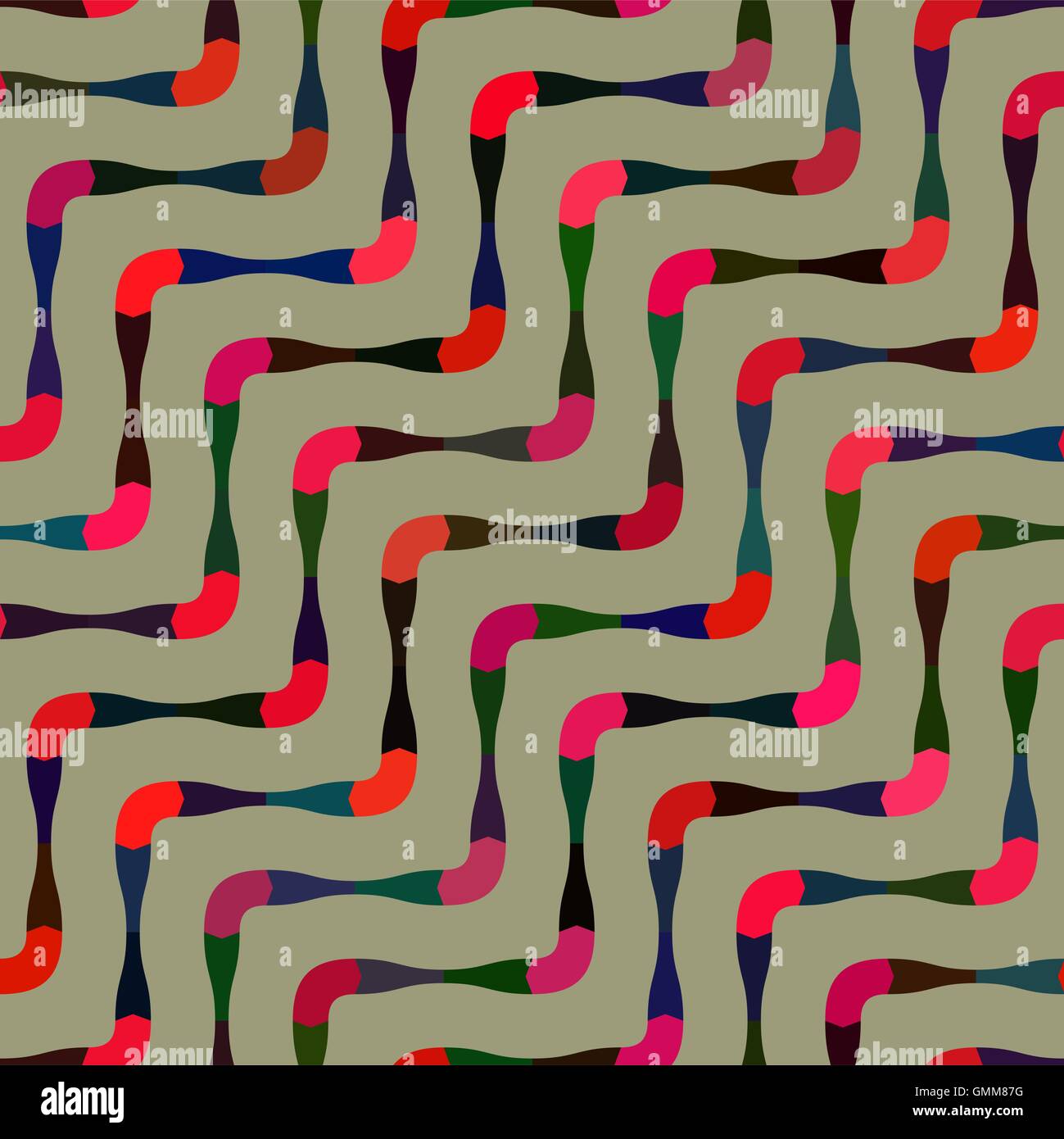 Vector Seamless Multicolor Wavy Rounded Diagonal Rope Lines Pattern ... Vector Seamless Multicolor Wavy Rounded Diagonal Rope Lines Pattern ...