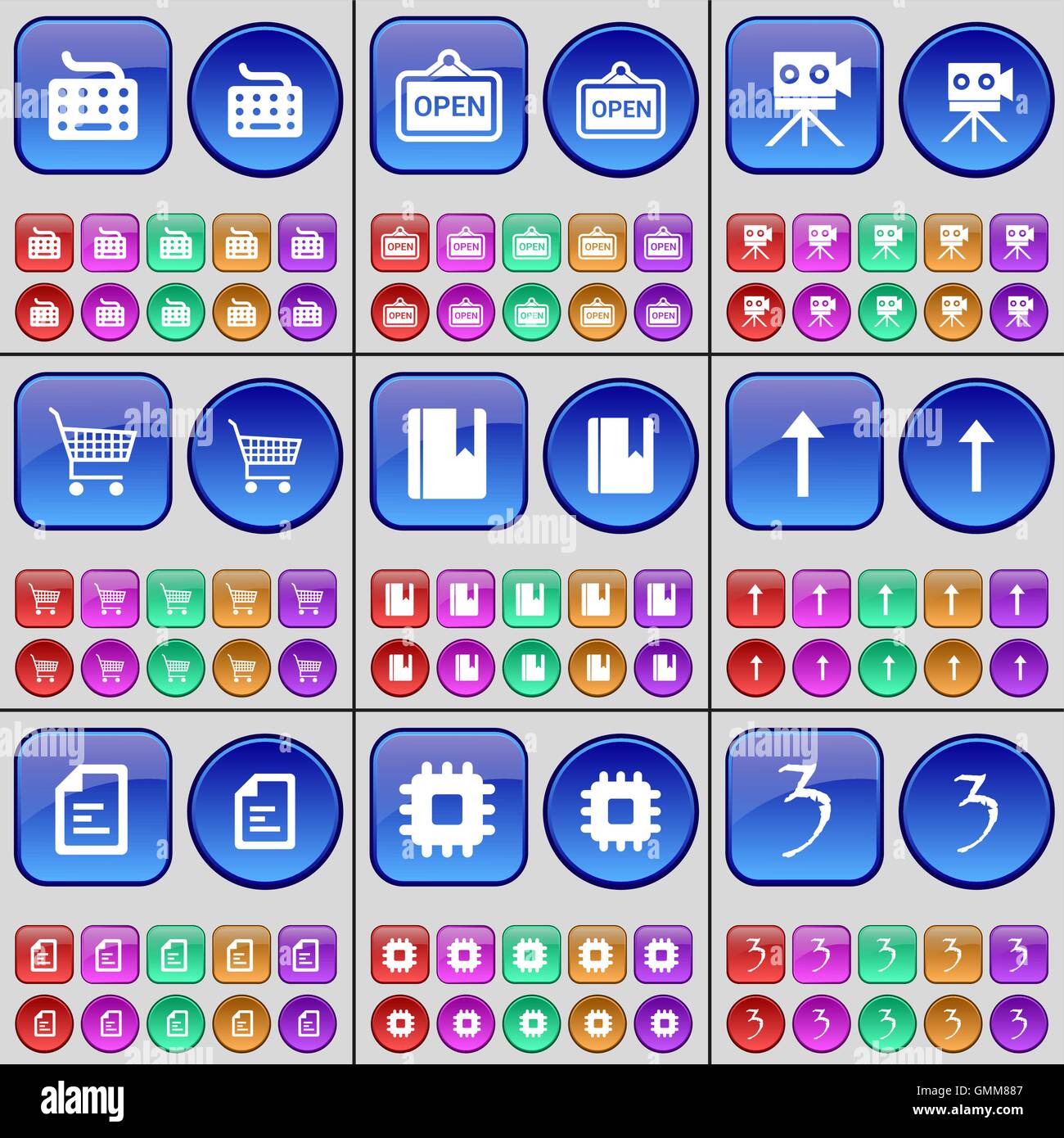 Keyboard, Open, Film camera, Shopping cart, Notebook, Arrow up, File ...
