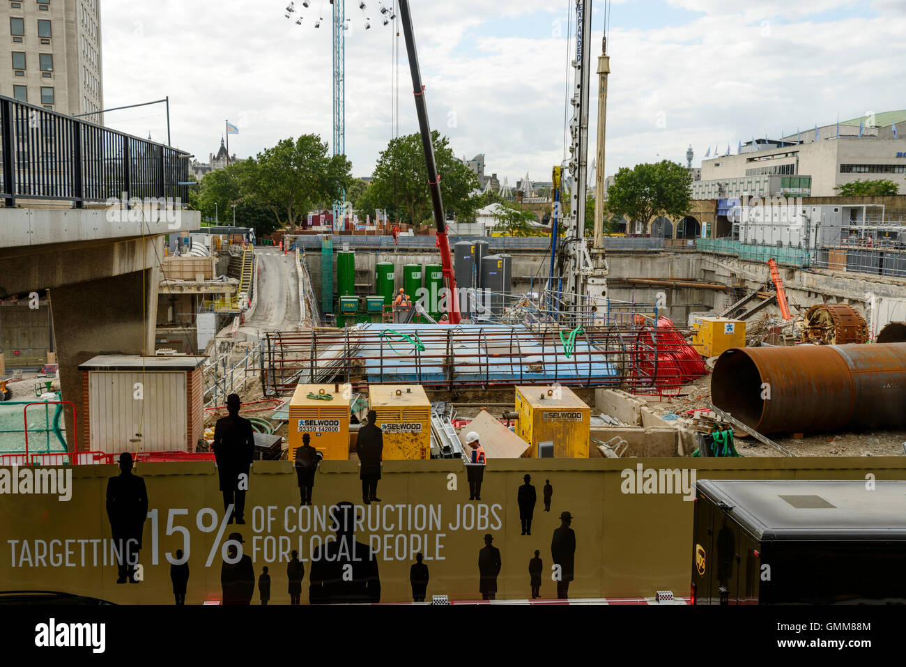 Building work, outside Waterloo Station, London Stock Photo - Alamy
