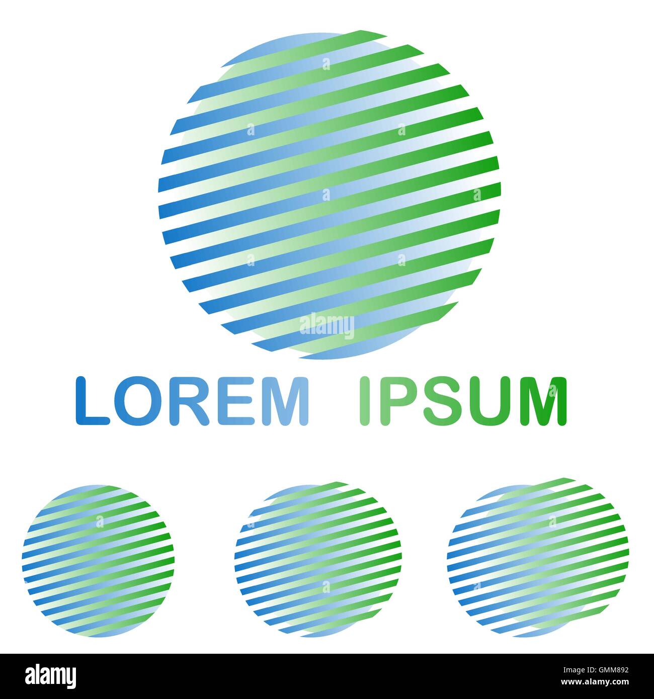 Green and blue striped round spa logo design set Stock Vector Image ...