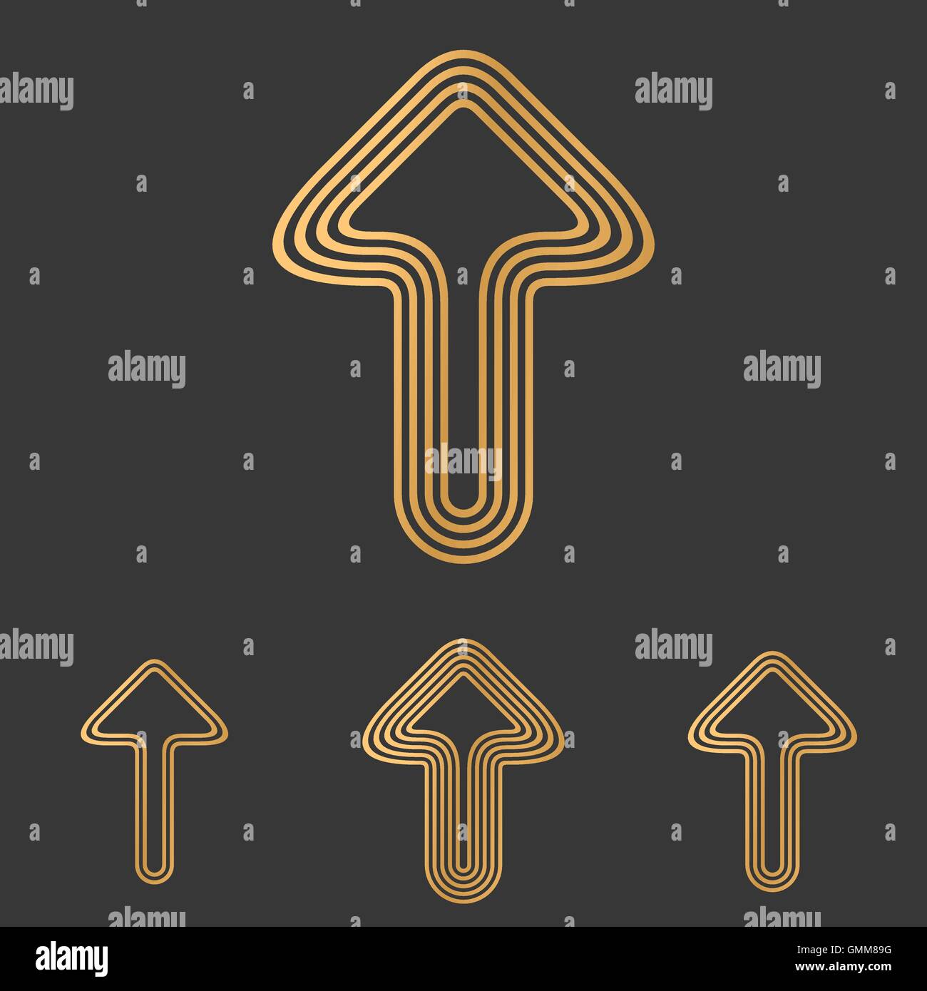 Bronze line arrow logo design set Stock Vector Image & Art - Alamy