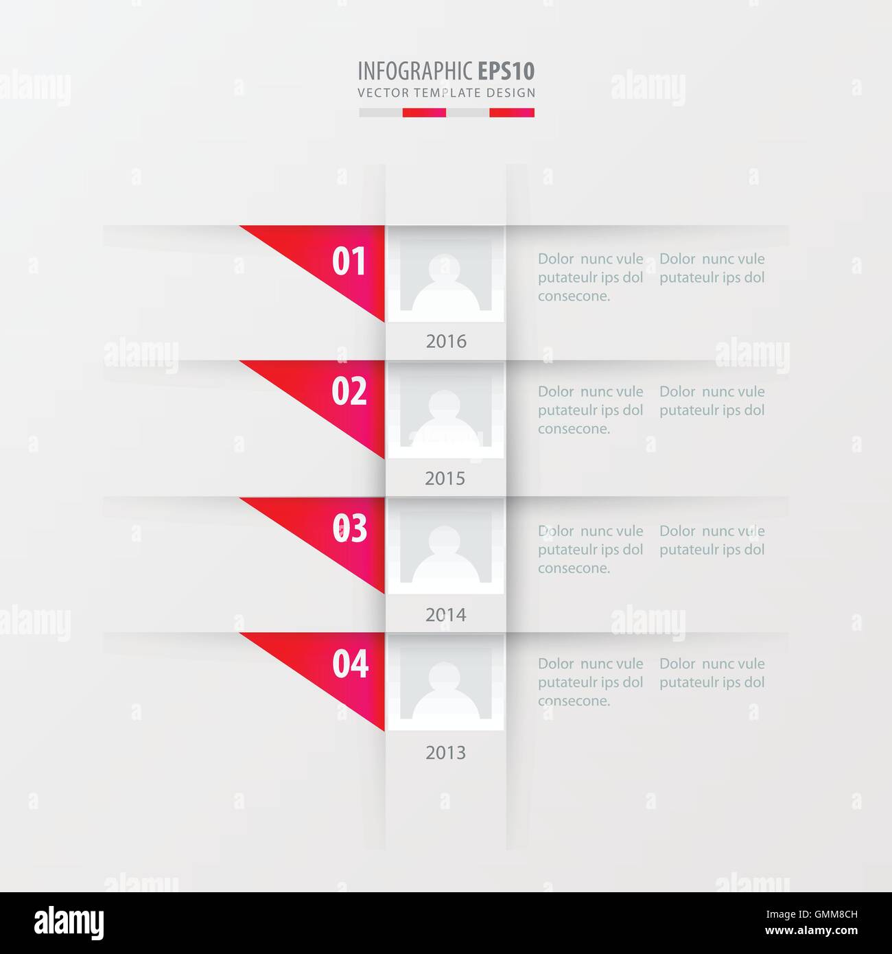 vector timeline design template pink gradient color Stock Vector Image ...