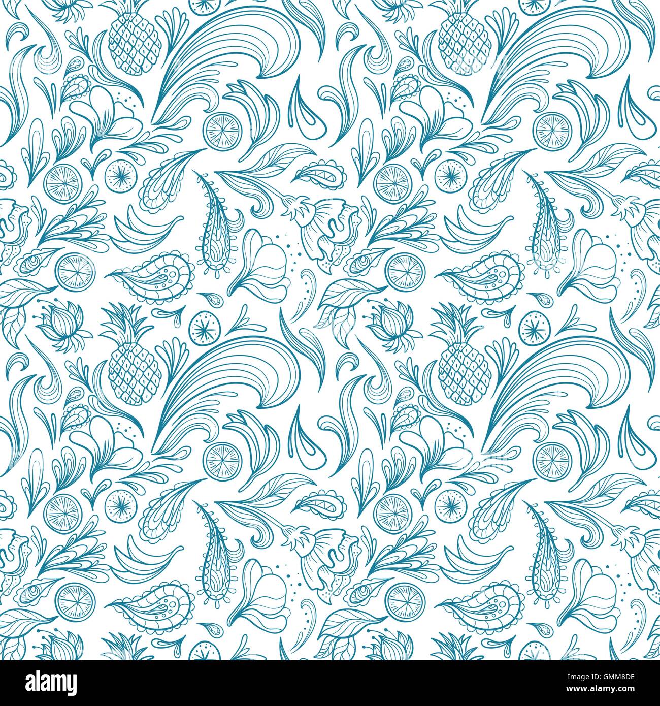 Outline paisley pattern Stock Vector Images - Alamy