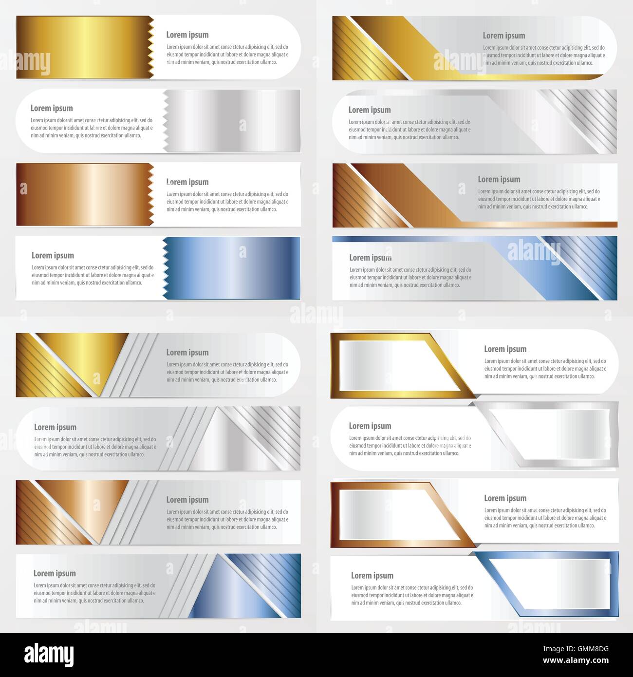 gold, bronze, silver, blue color banner pack Stock Vector Image & Art ...