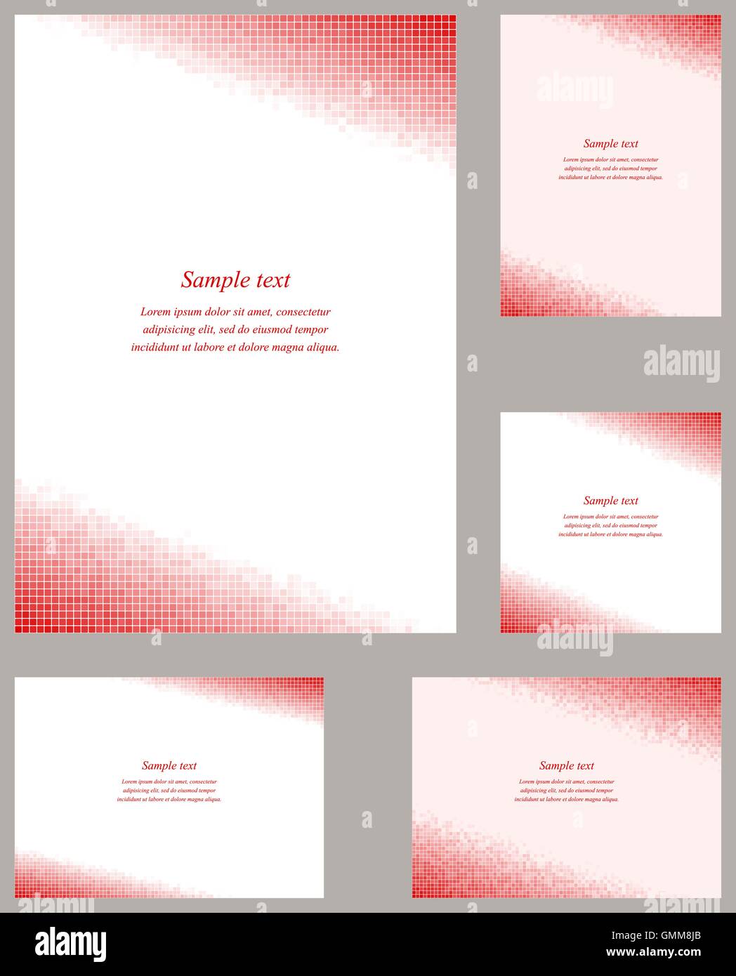 Red square mosaic page corner template set Stock Vector Image & Art - Alamy