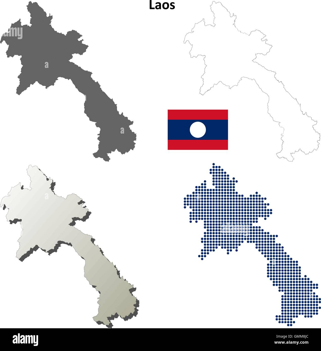 Laos outline map set Stock Vector Image & Art - Alamy