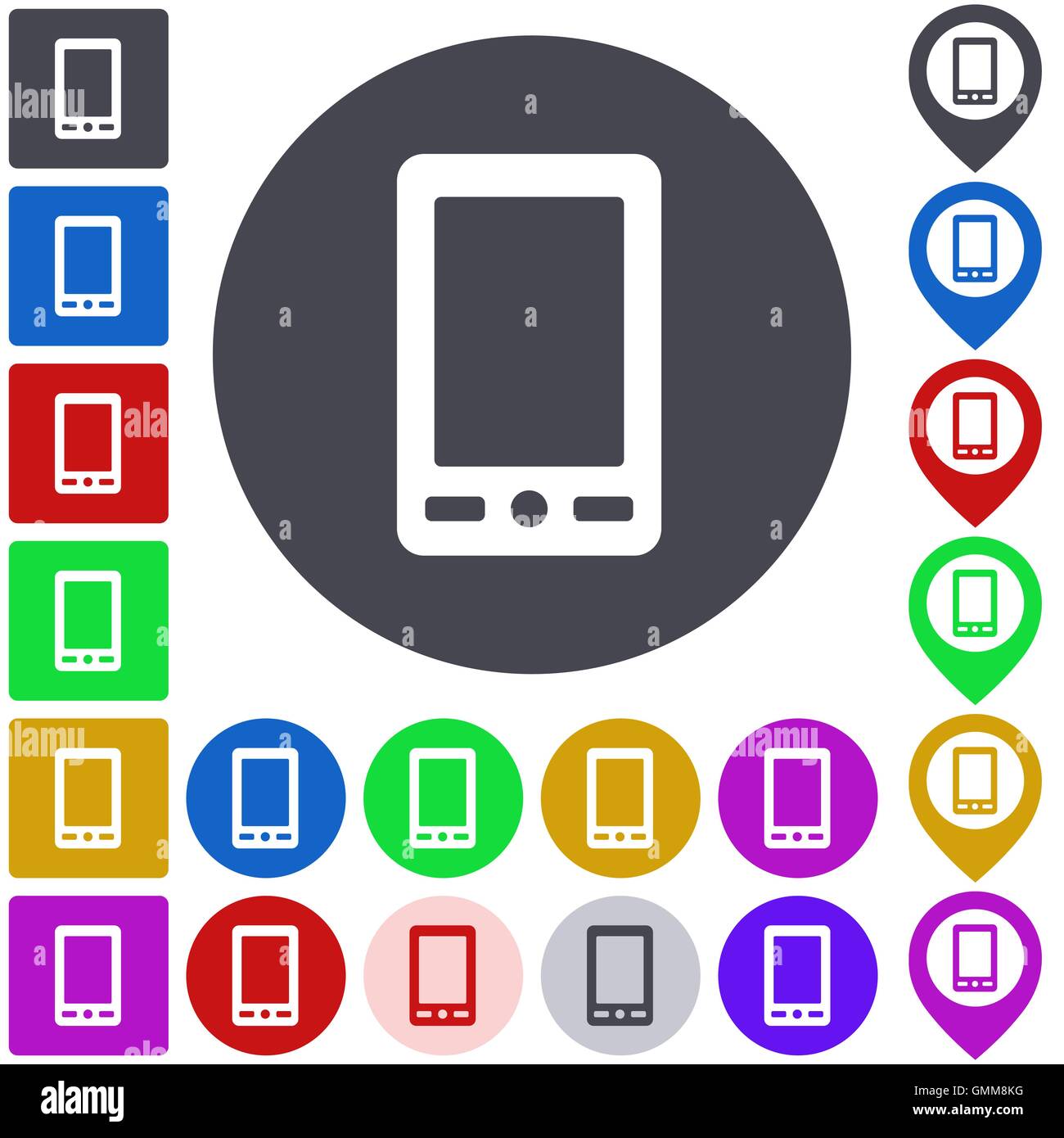 Color cellphone icon set Stock Vector Image & Art - Alamy