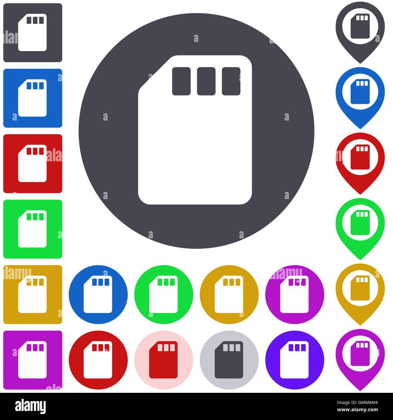 Color memory card icon set Stock Vector Image & Art - Alamy