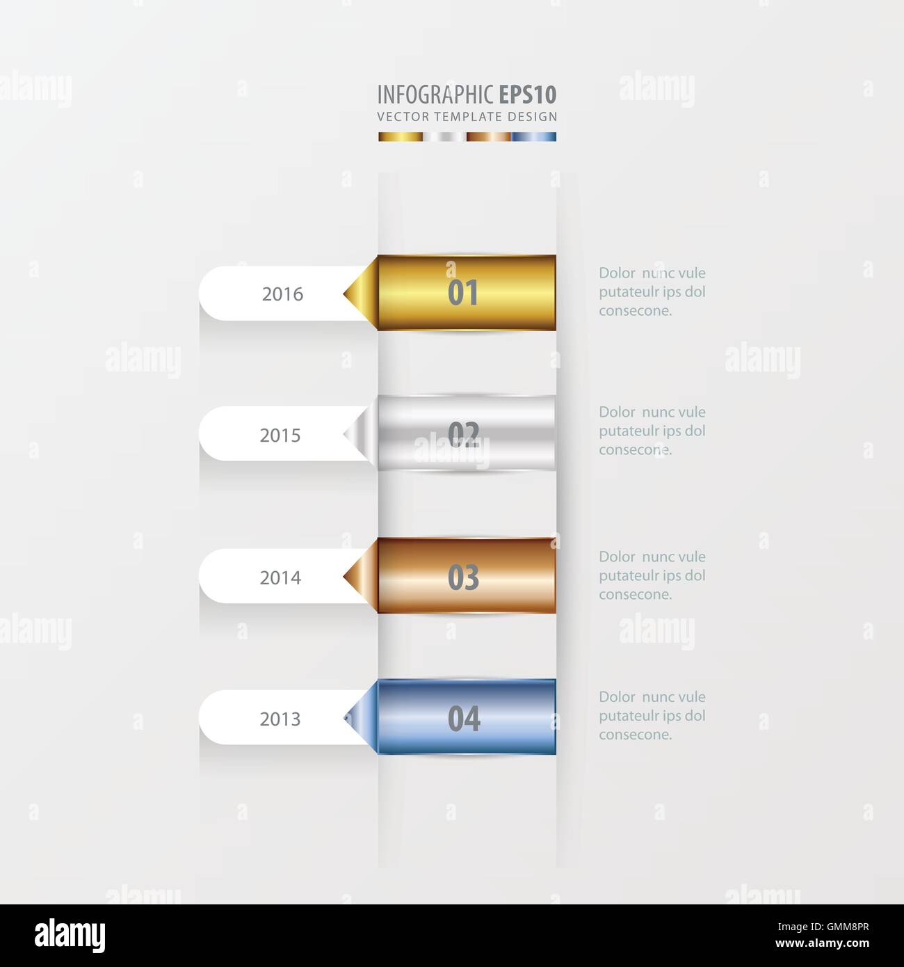 timeline template gold, bronze, silver, blue color Stock Vector Image ...
