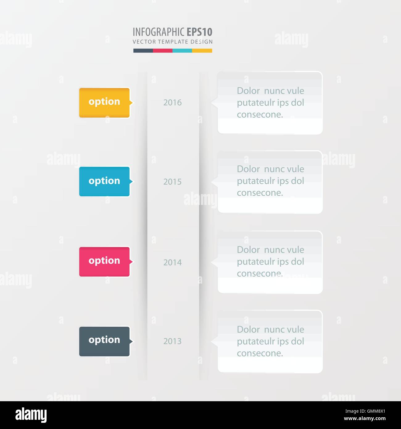 timeline template yellow, blue, pink color Stock Vector Image & Art - Alamy