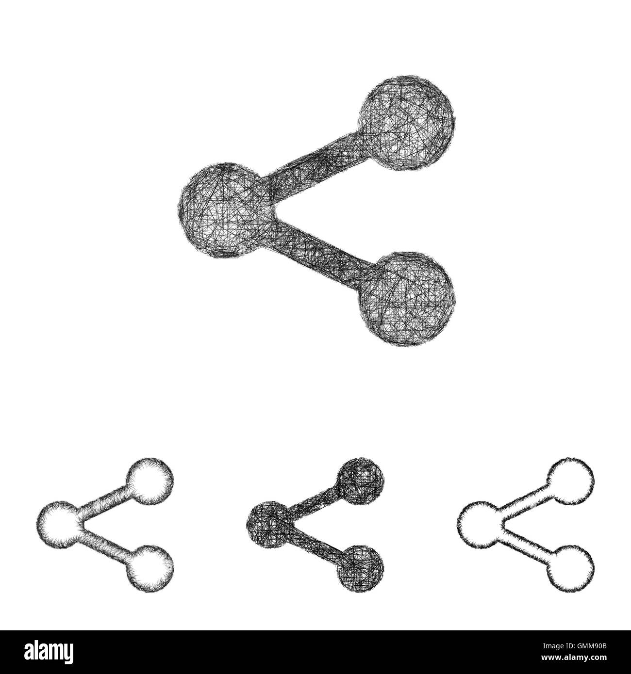 Share symbol doodle line Cut Out Stock Images & Pictures - Alamy