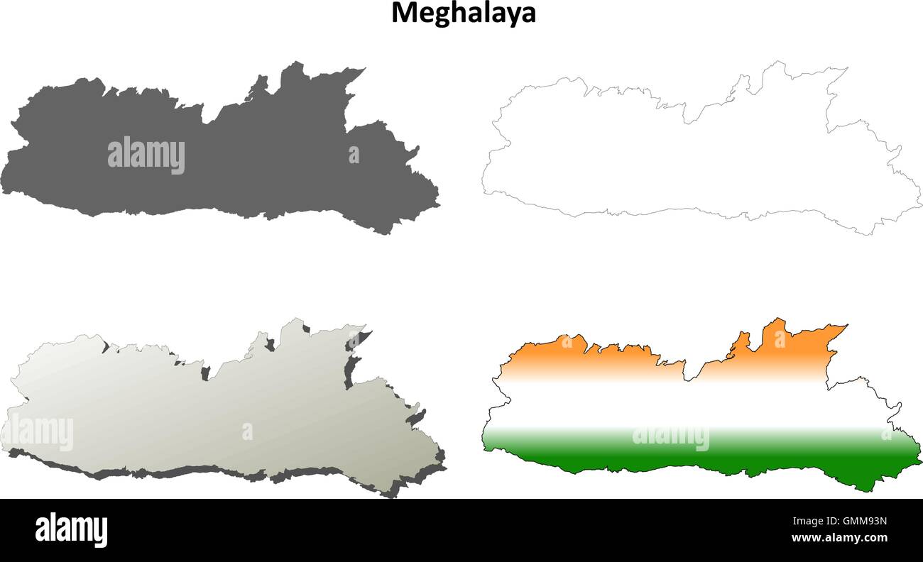 Meghalaya blank detailed outline map set Stock Vector Image & Art - Alamy