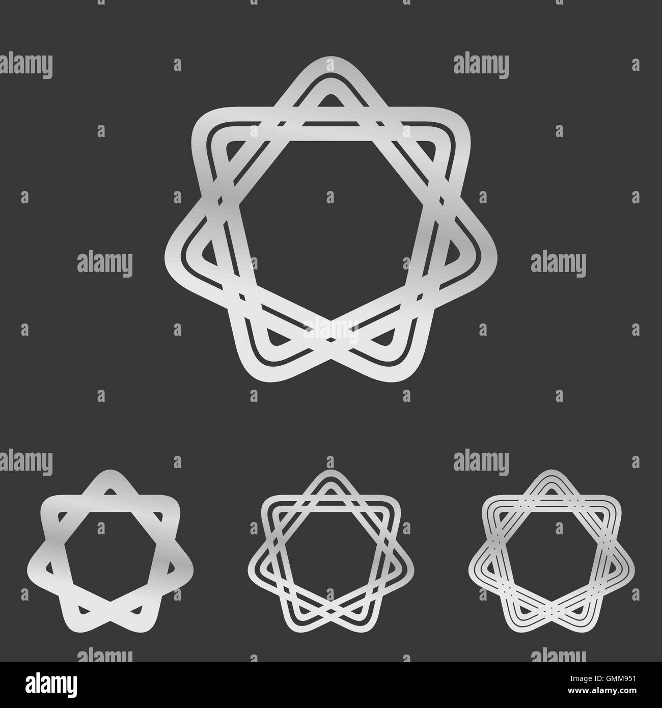Silver line star logo design set Stock Vector Image & Art - Alamy