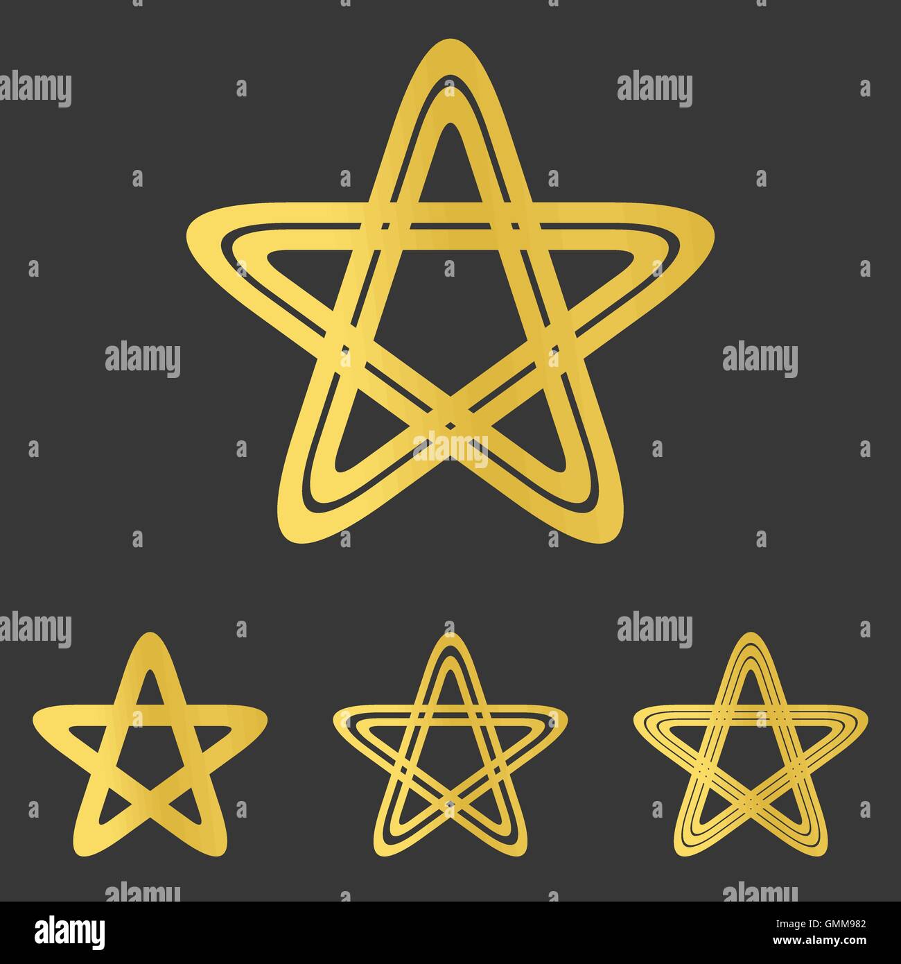 Golden line star logo Stock Vector Images - Alamy