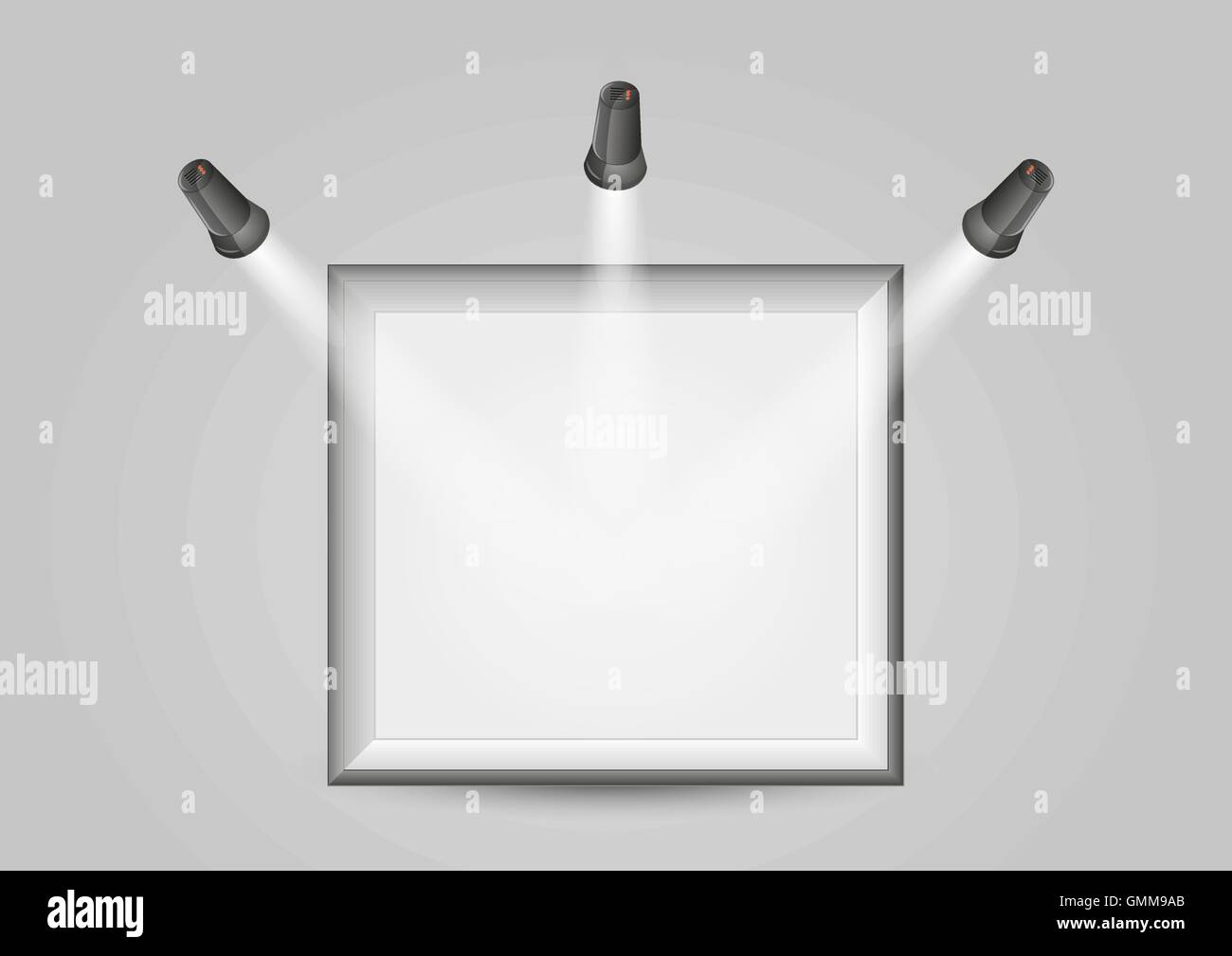 three lights and silver frame Stock Vector Image & Art - Alamy