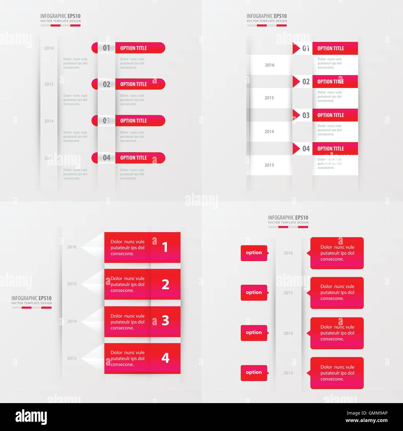 timeline design 4 item pink gradient color Stock Vector Image & Art - Alamy