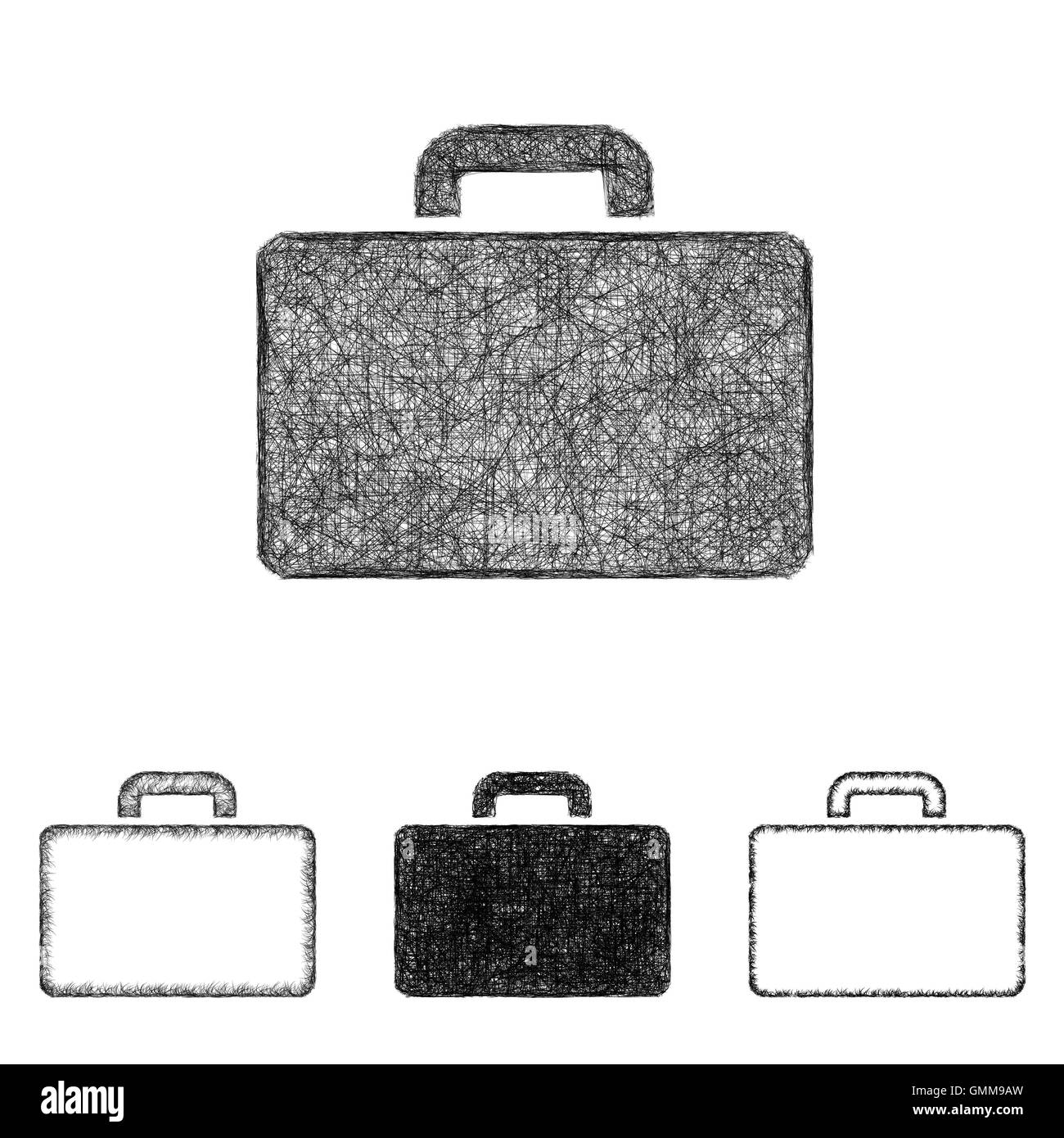Briefcase icon set - sketch line art Stock Vector Image & Art - Alamy