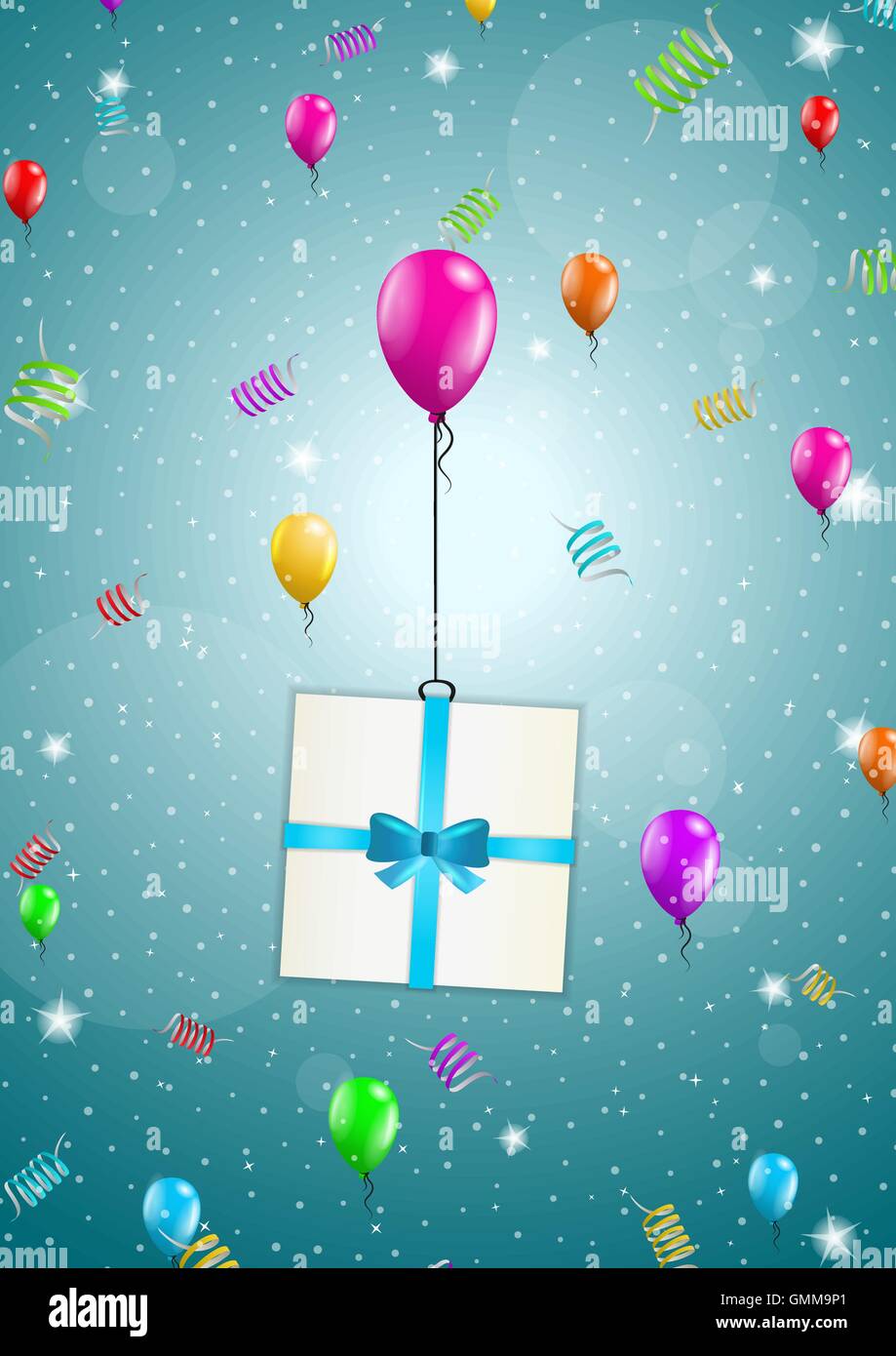flying balloons with present Stock Vector Image & Art - Alamy