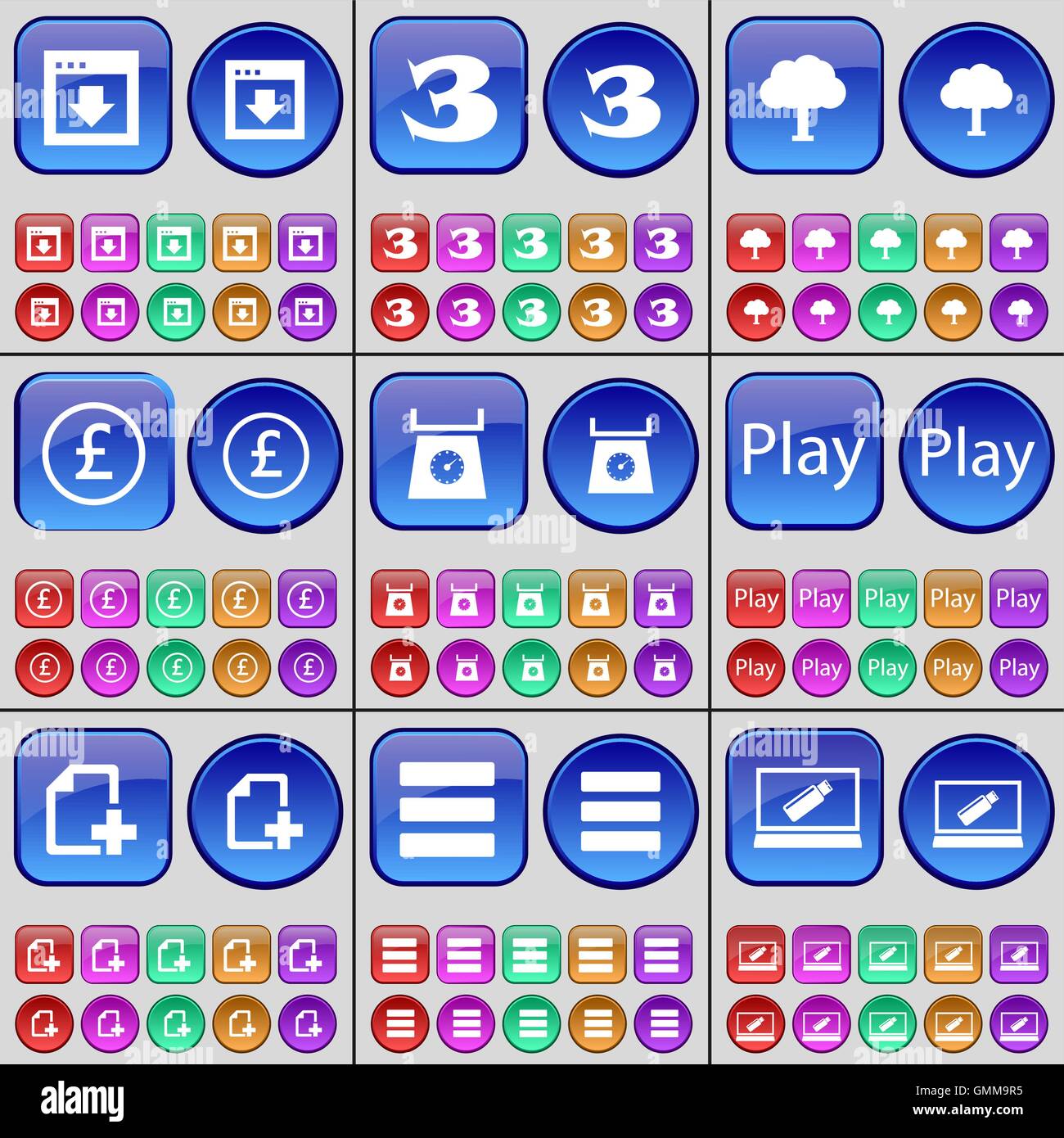 Three large buttons Stock Vector Images - Alamy