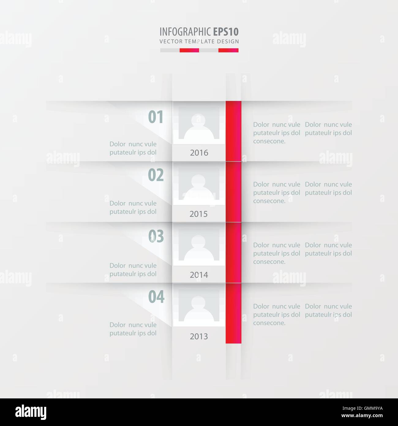 vector timeline report design template pink gradient color Stock Vector ...