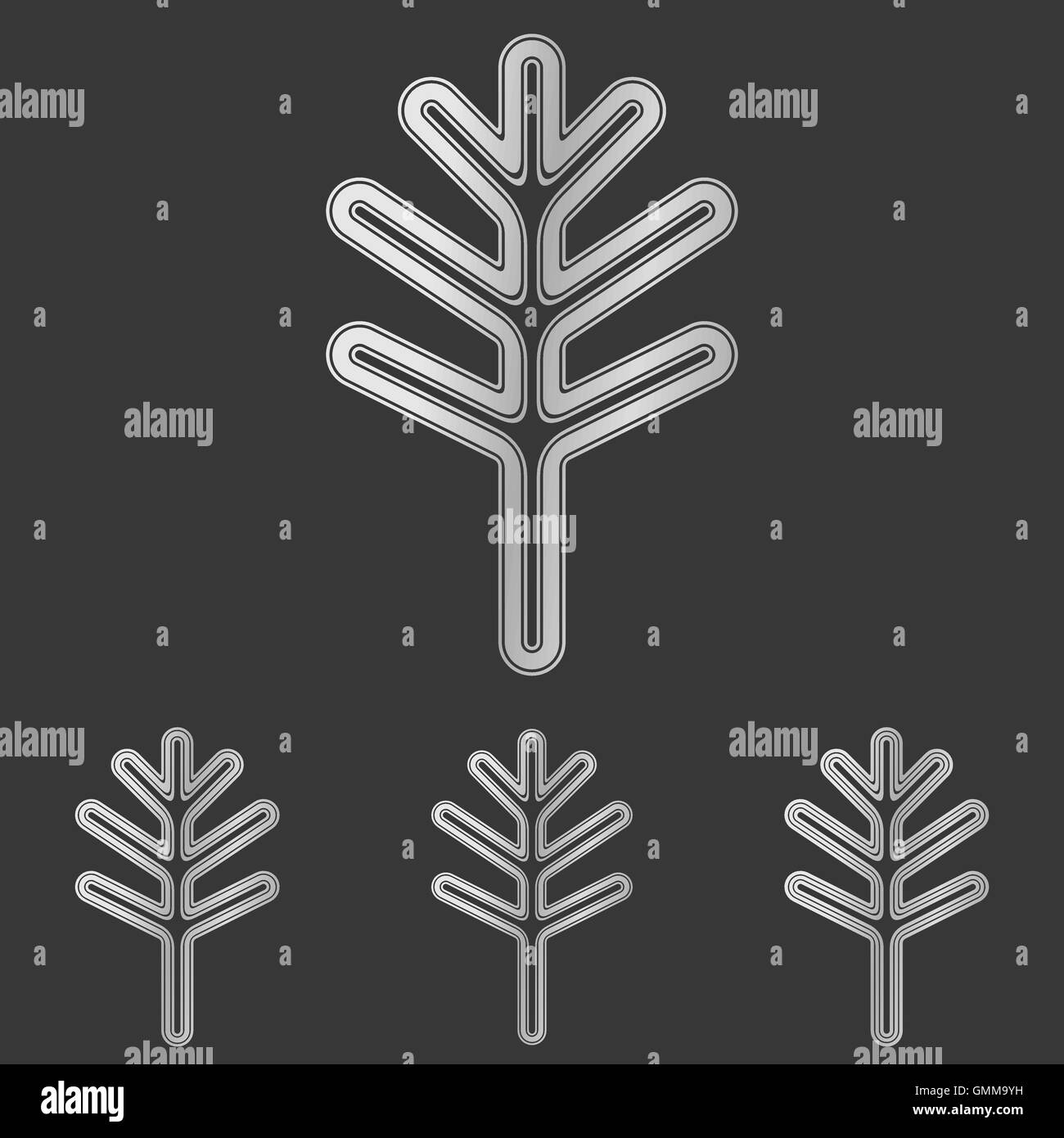 Silver line plant logo design set Stock Vector Image & Art - Alamy