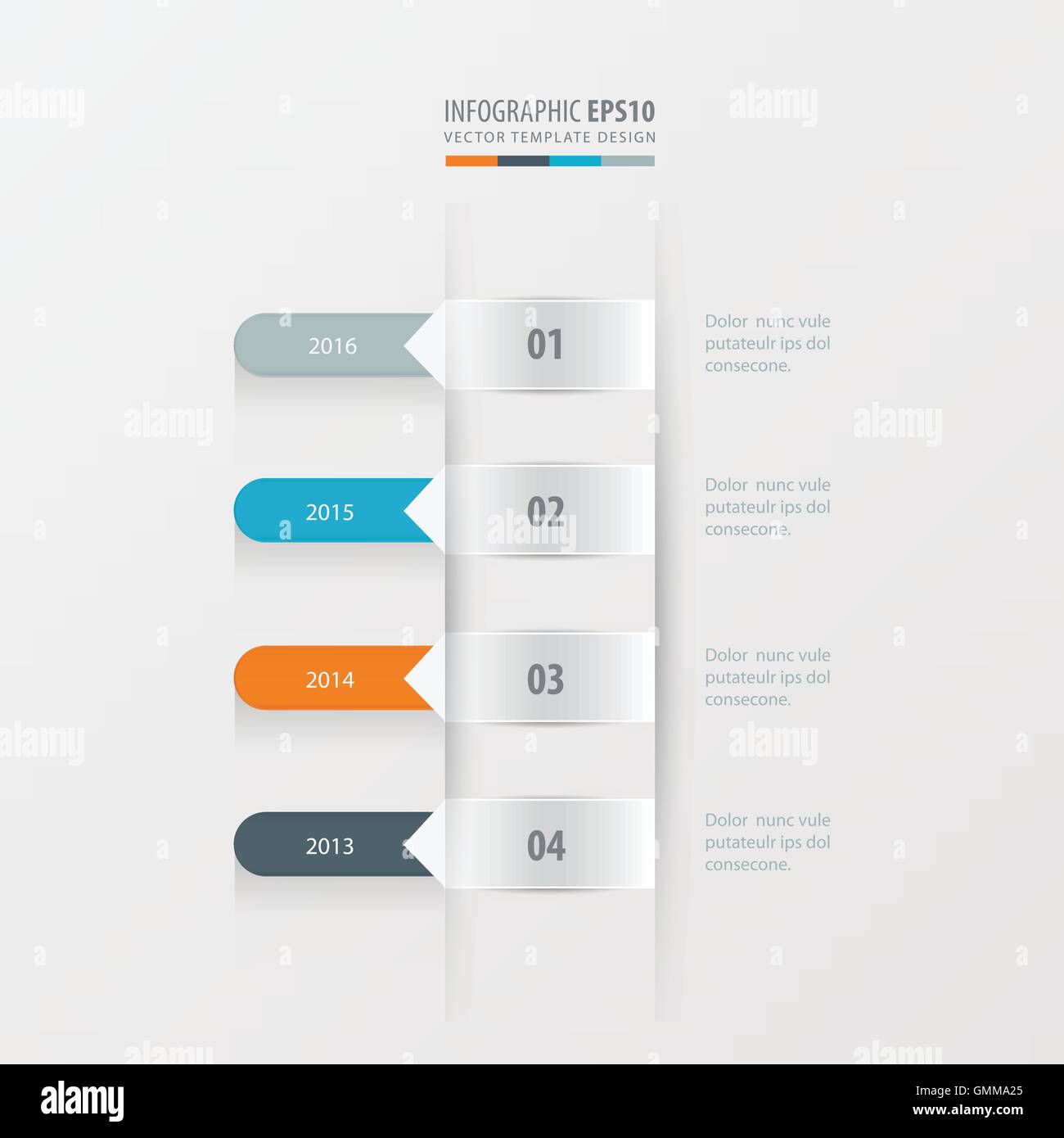 timeline template yellow, blue, pink color Stock Vector Image & Art - Alamy