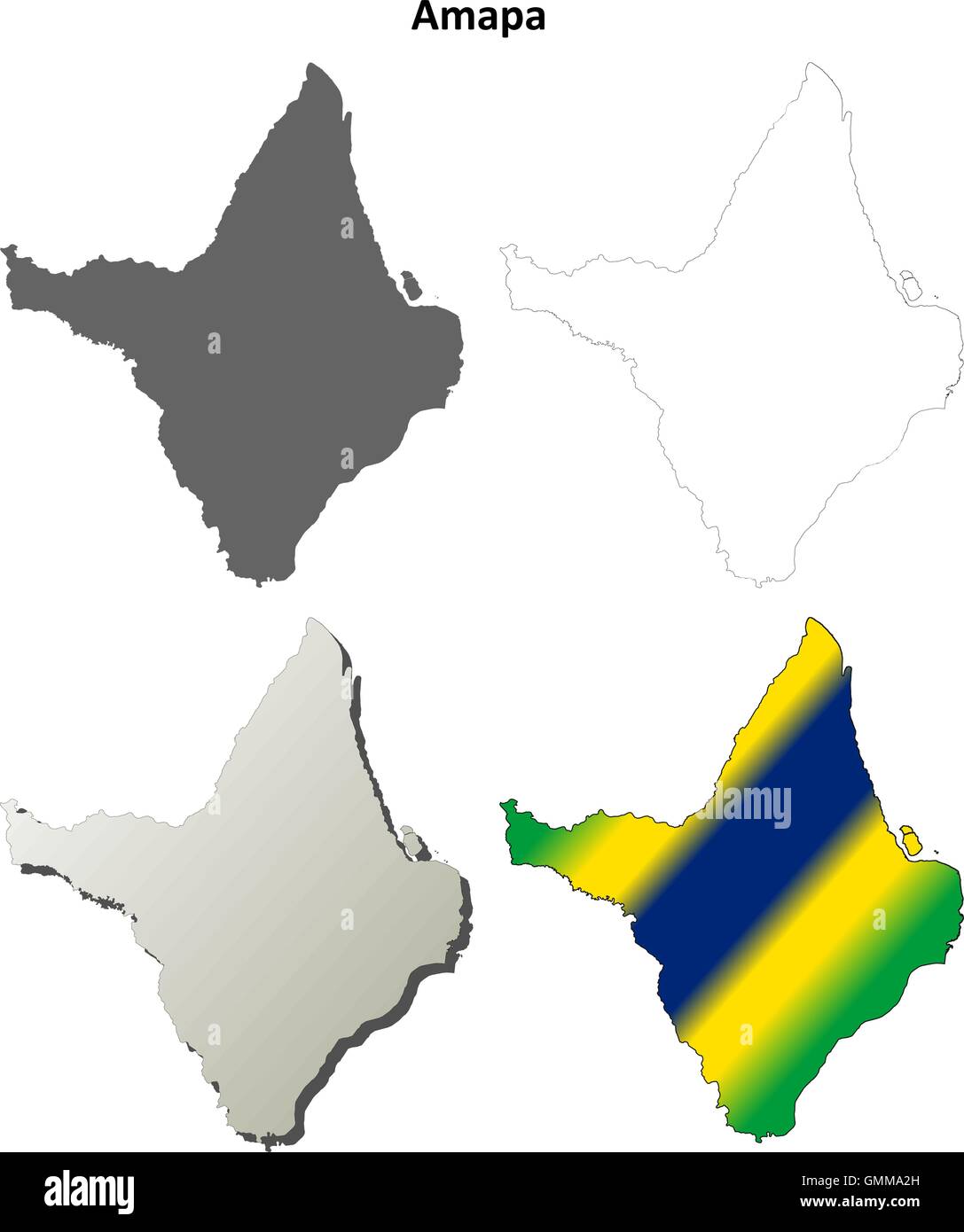 Amapa blank outline map set Stock Vector Image & Art - Alamy